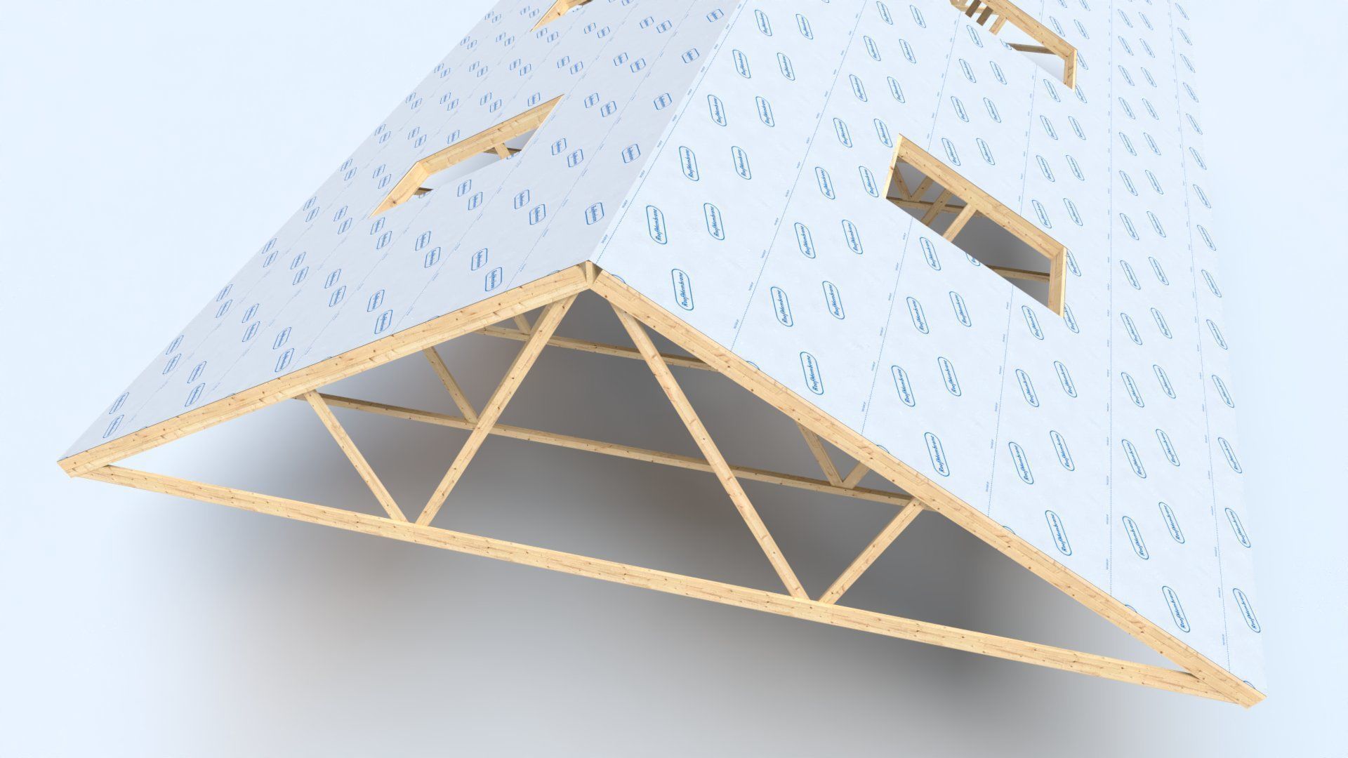 Full Timber Truss Roof System 3D model | CGTrader
