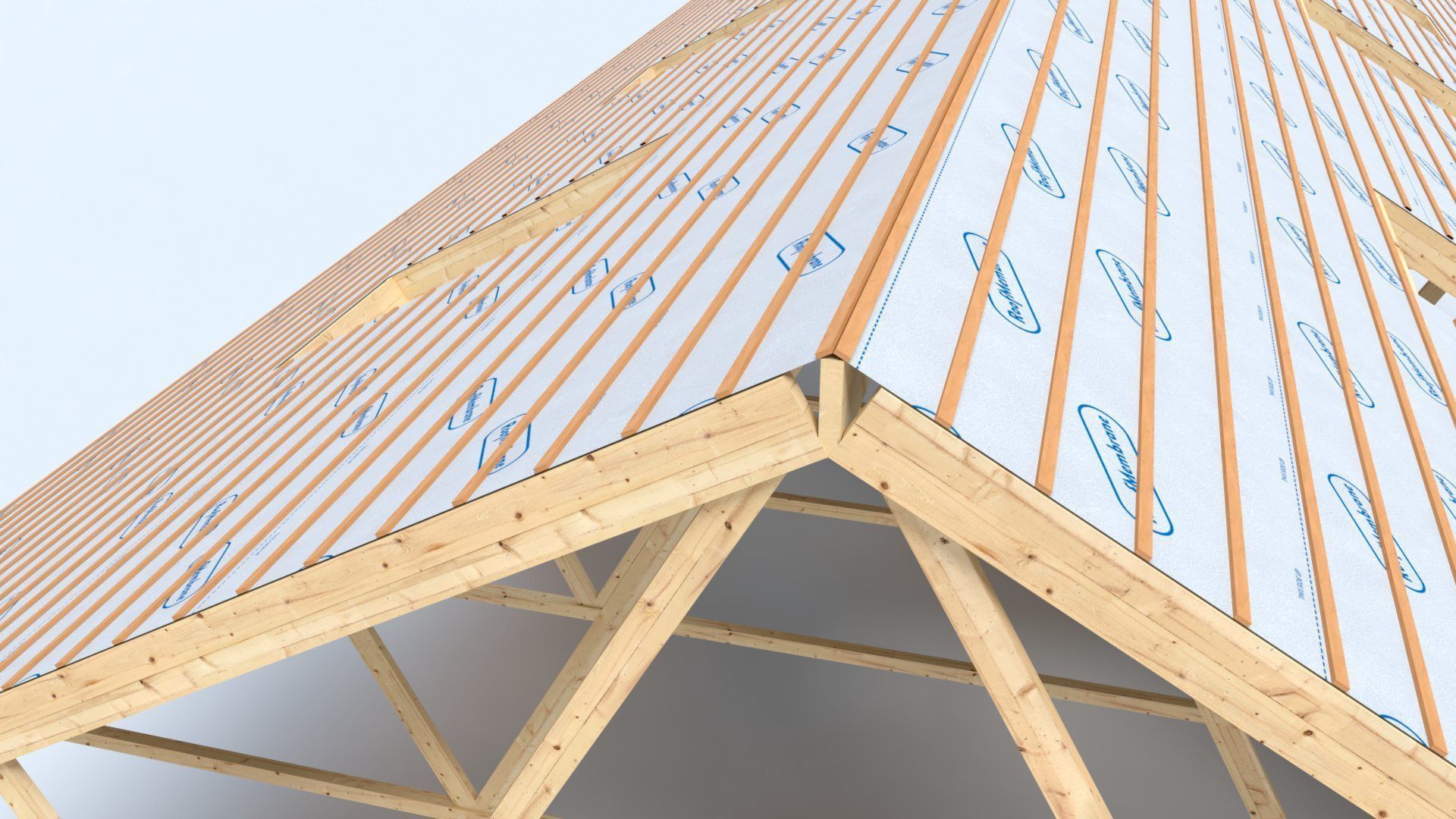 Full Timber Truss Roof System 3D model | CGTrader
