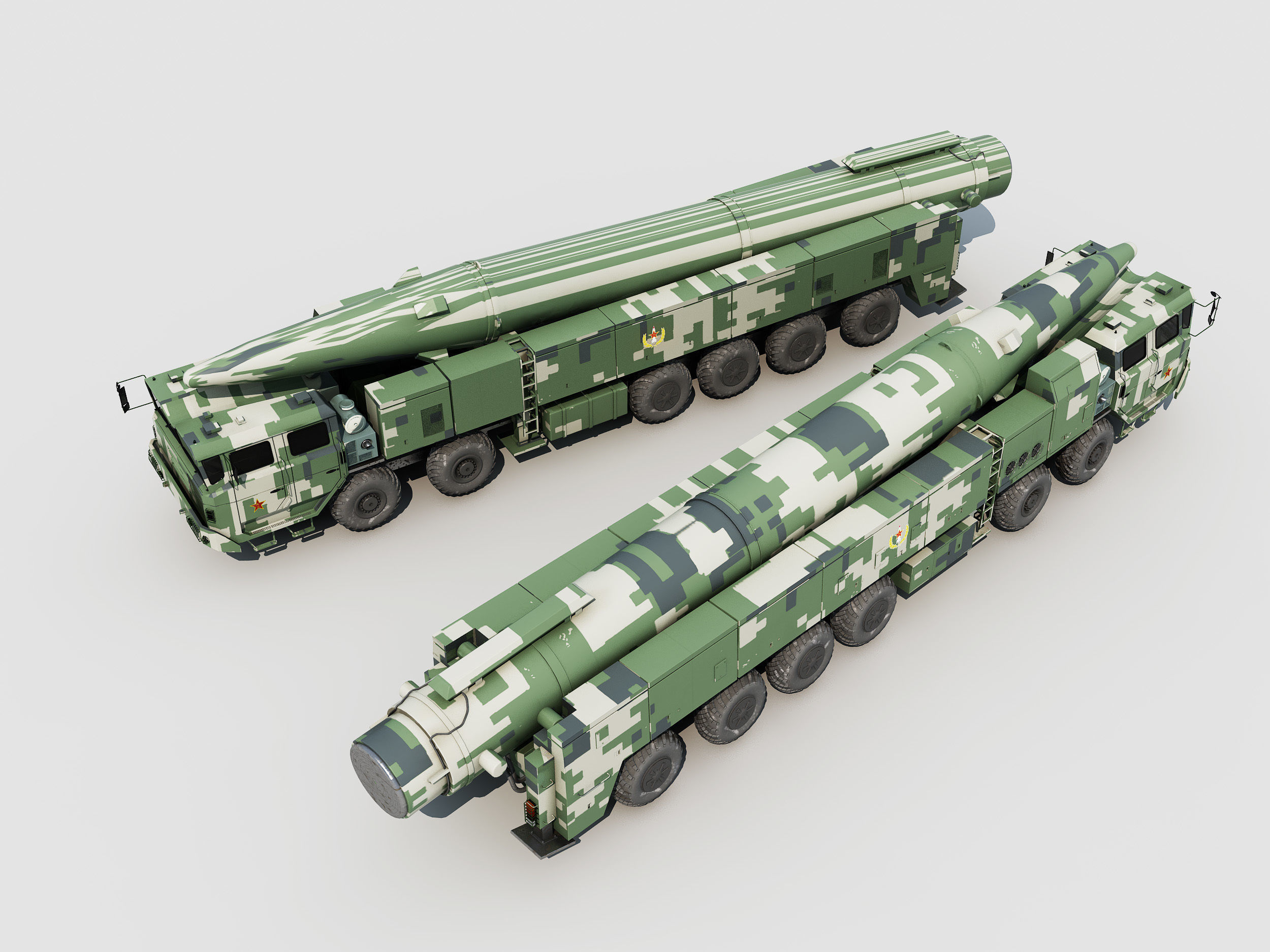 Chinese military ballistic missile weapons space weapon missiles 3D ...