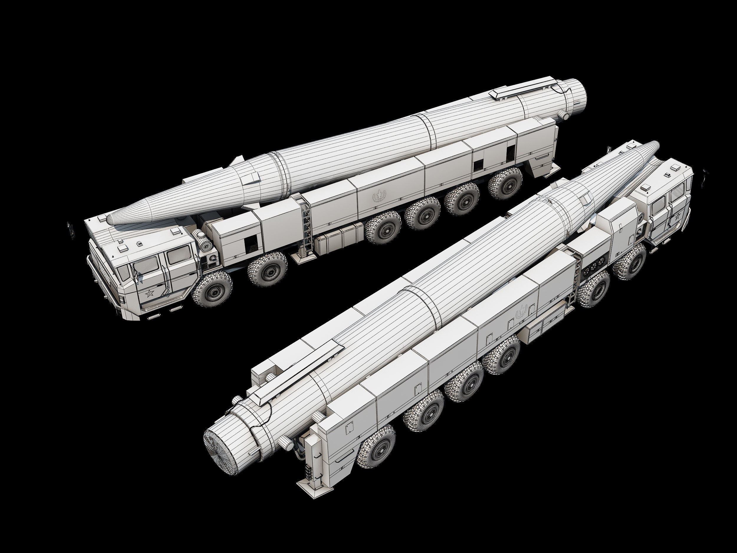 Chinese military ballistic missile weapons space weapon missiles 3D ...