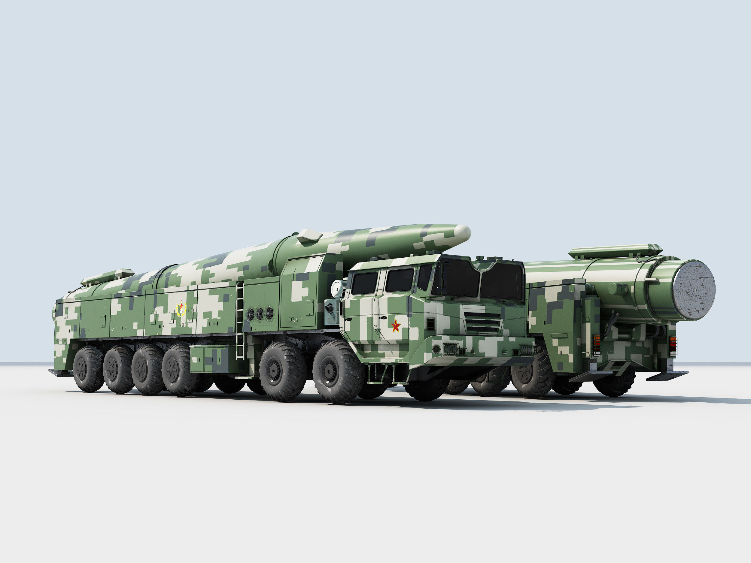 Chinese military ballistic missile weapons space weapon missiles 3D ...