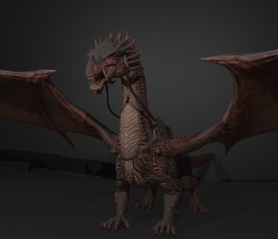 fire dragon real 3D model animated rigged | CGTrader