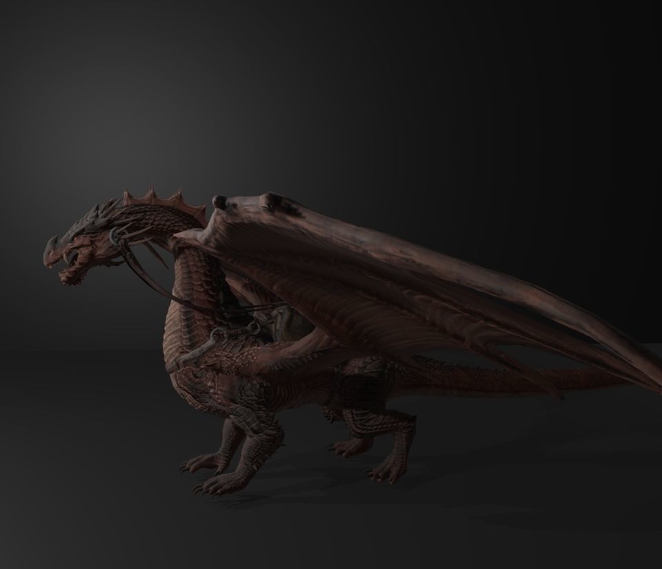 fire dragon real 3D model animated rigged | CGTrader