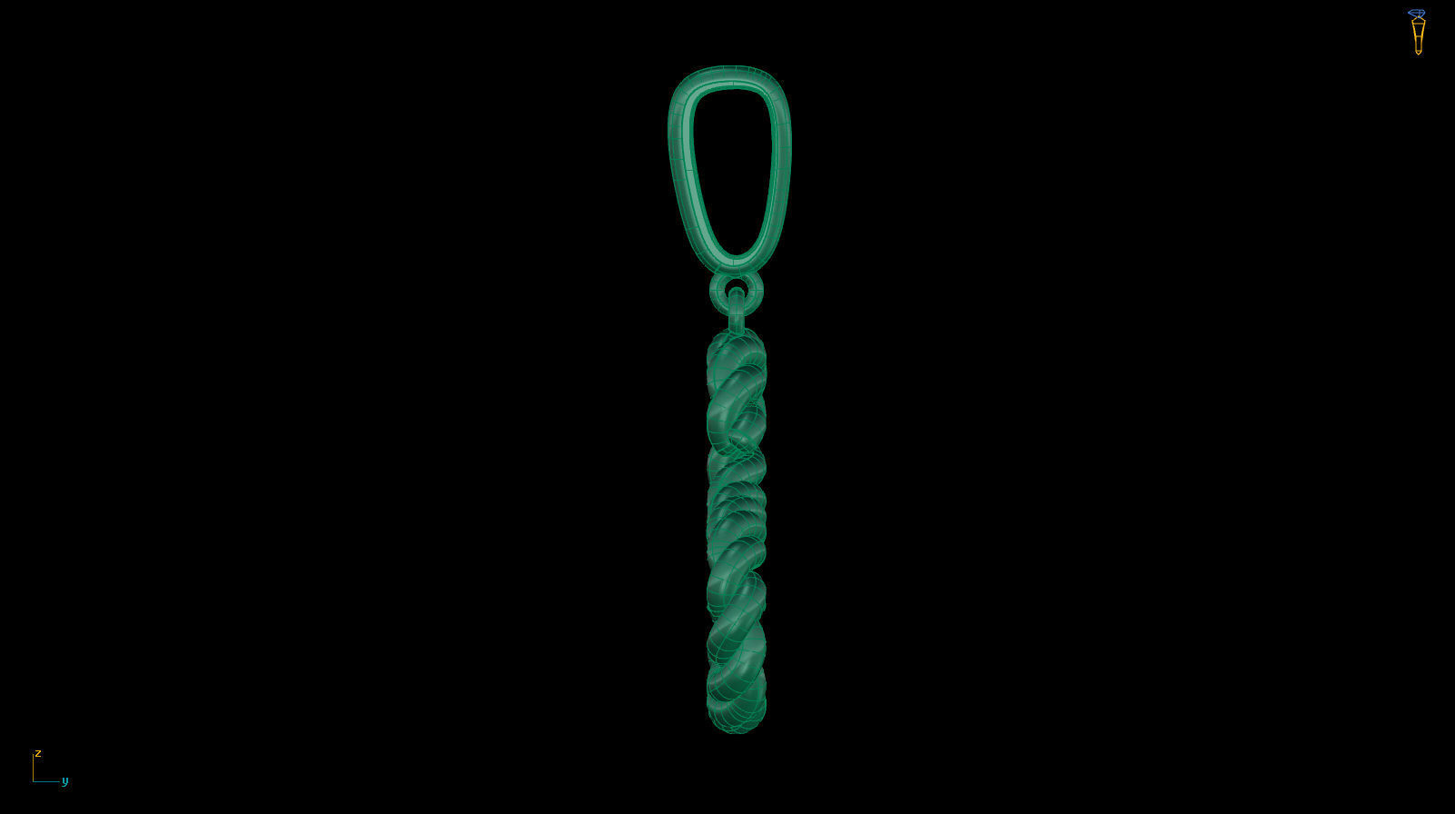 Twisted Cable Letter Pendants 15 mm Letter S 3D model 3D printable ...