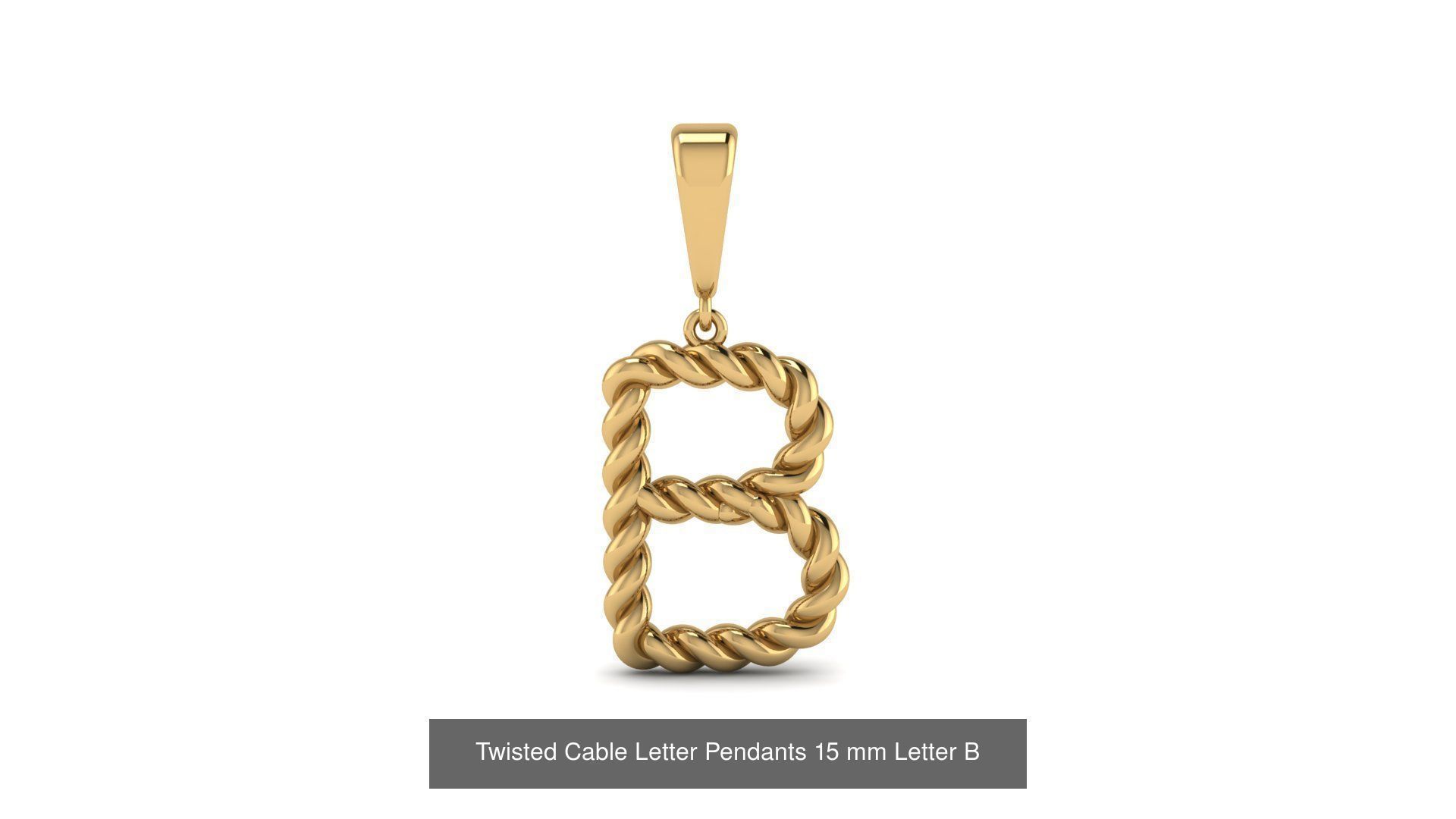 Twisted Cable Letter Pendants 15 mm Alphabet Collection 3D printable ...