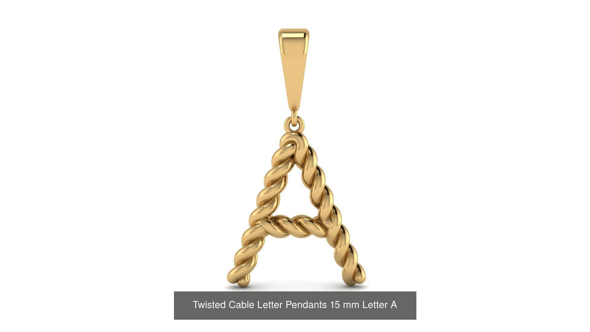 Twisted Cable Letter Pendants 15 mm Alphabet Collection 3D printable ...