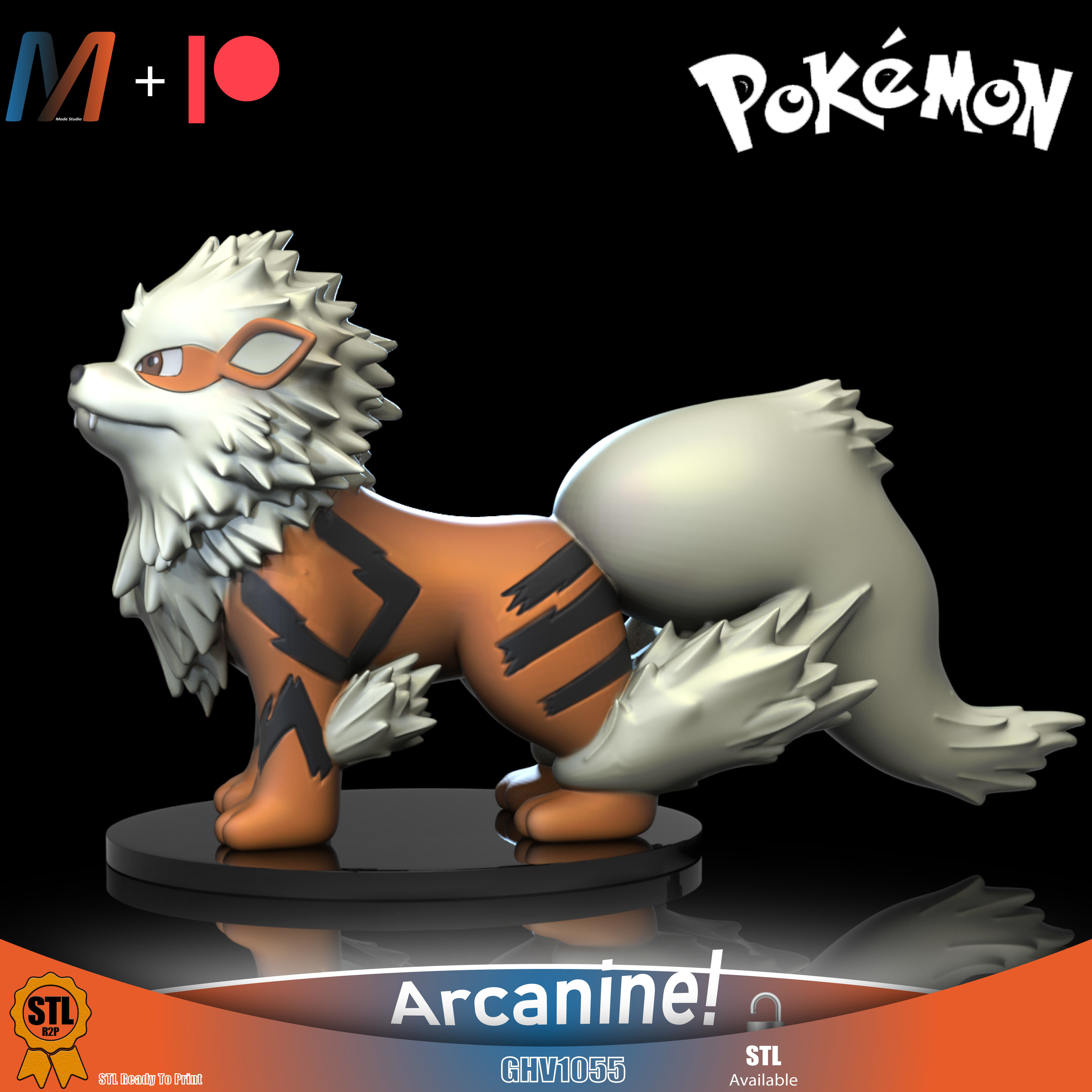 GHV1055 POKEMON ARCANINE 3D model 3D printable | CGTrader
