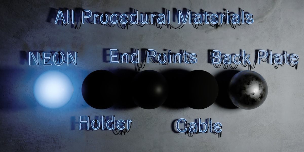 Procedural Neon Sign 3D model | CGTrader