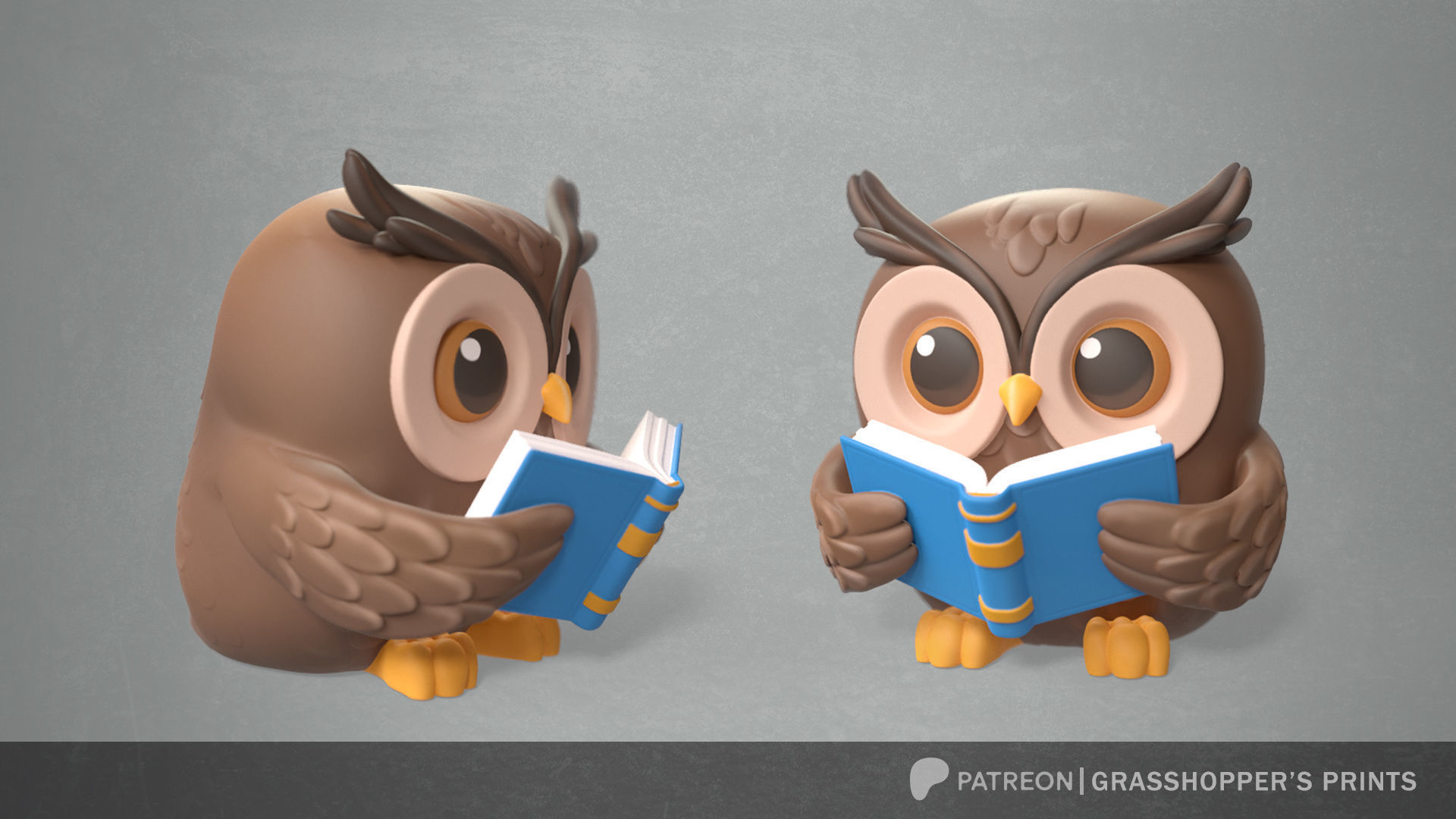Reading Owl 3D model 3D printable | CGTrader