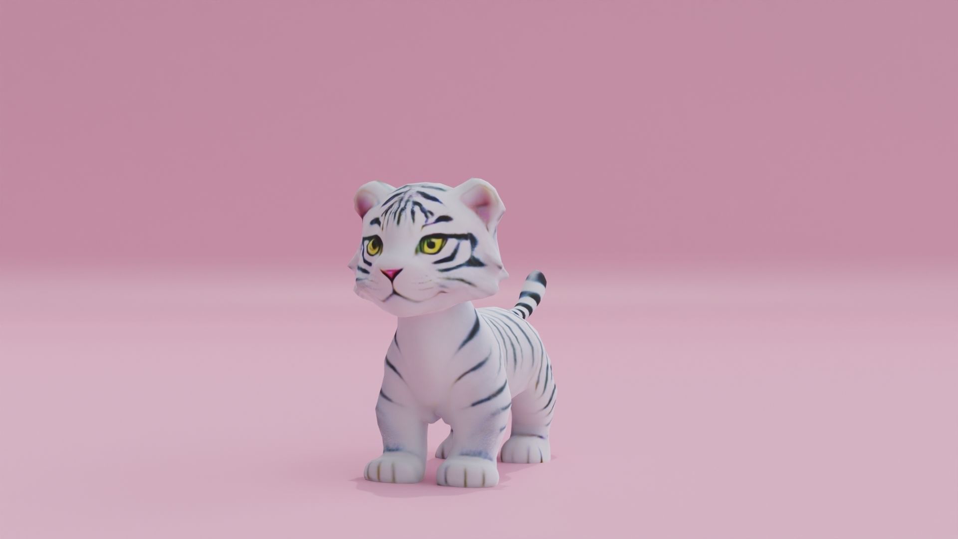 3D model White Tiger Cub Anime Chibi Style VR / AR / low-poly | CGTrader