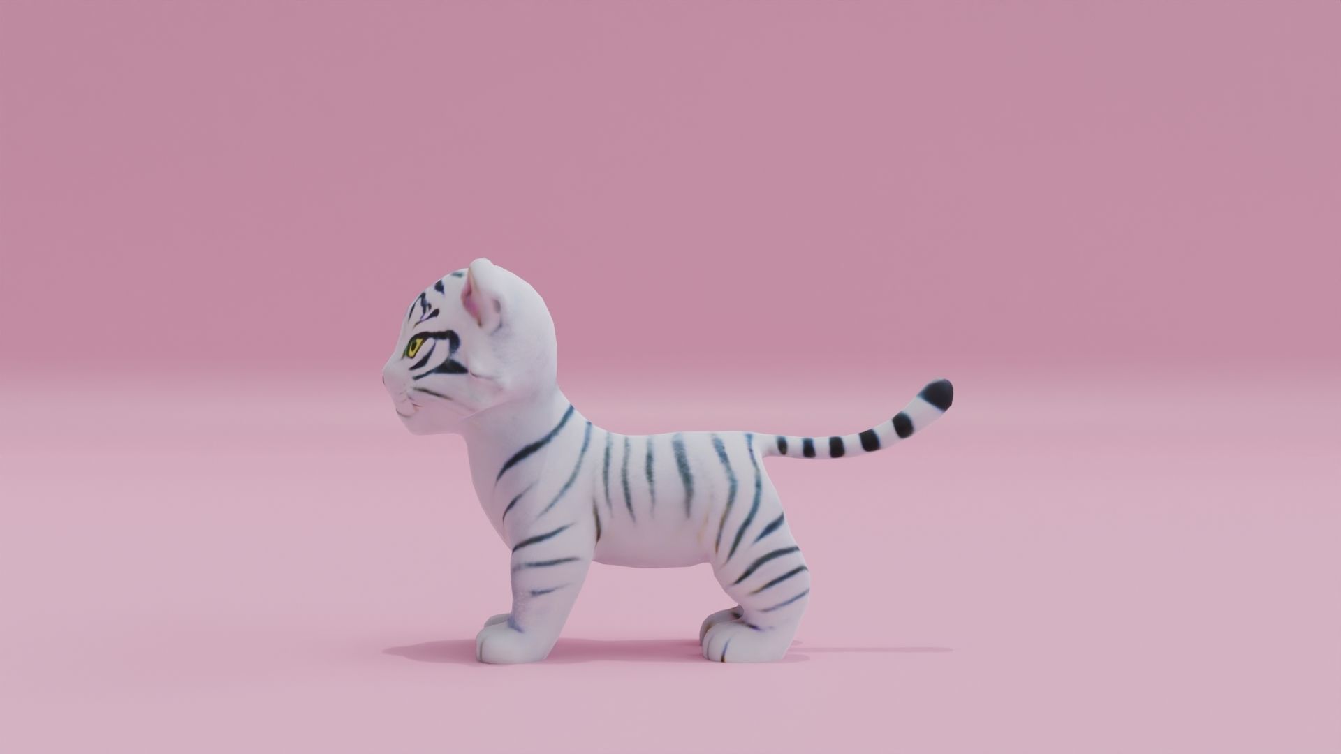 3D model White Tiger Cub Anime Chibi Style VR / AR / low-poly | CGTrader