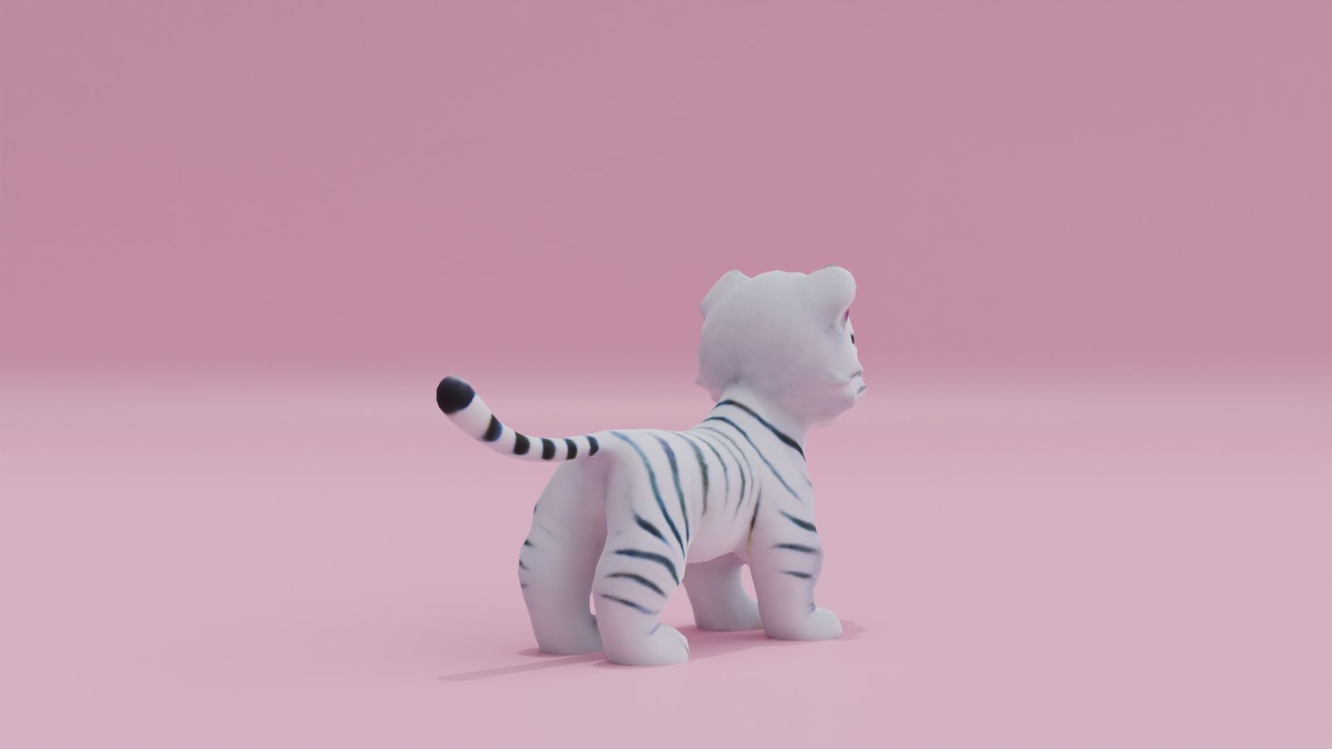 3D model White Tiger Cub Anime Chibi Style VR / AR / low-poly | CGTrader