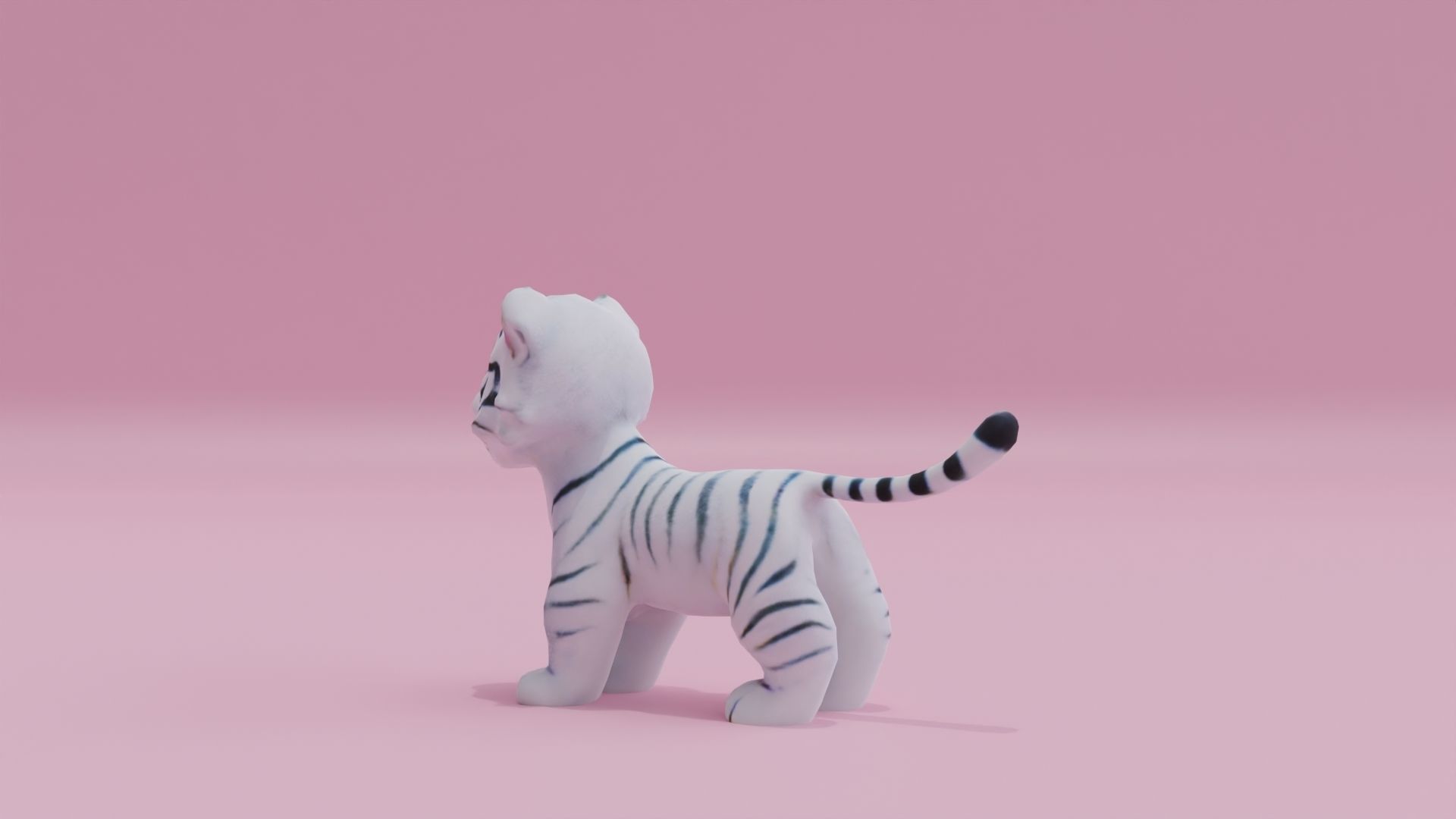 3D model White Tiger Cub Anime Chibi Style VR / AR / low-poly | CGTrader