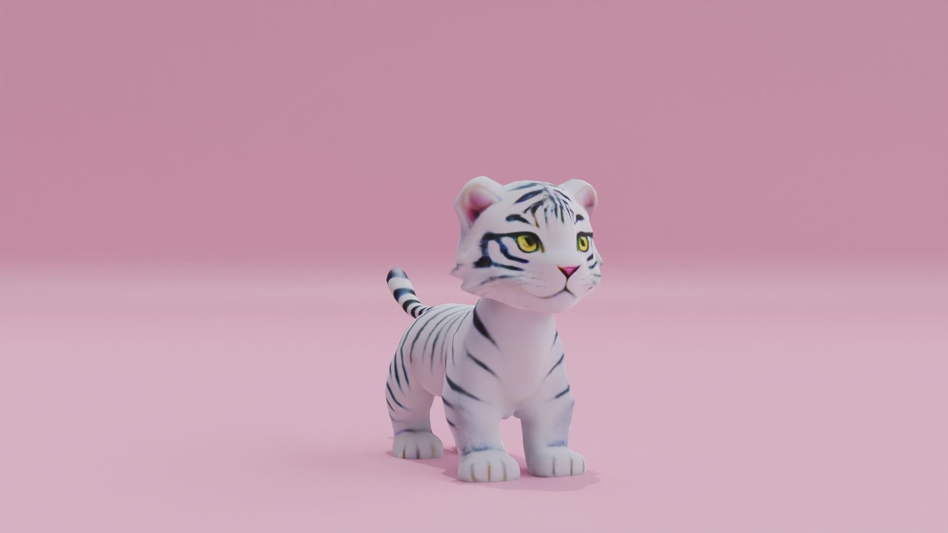 3D model White Tiger Cub Anime Chibi Style VR / AR / low-poly | CGTrader