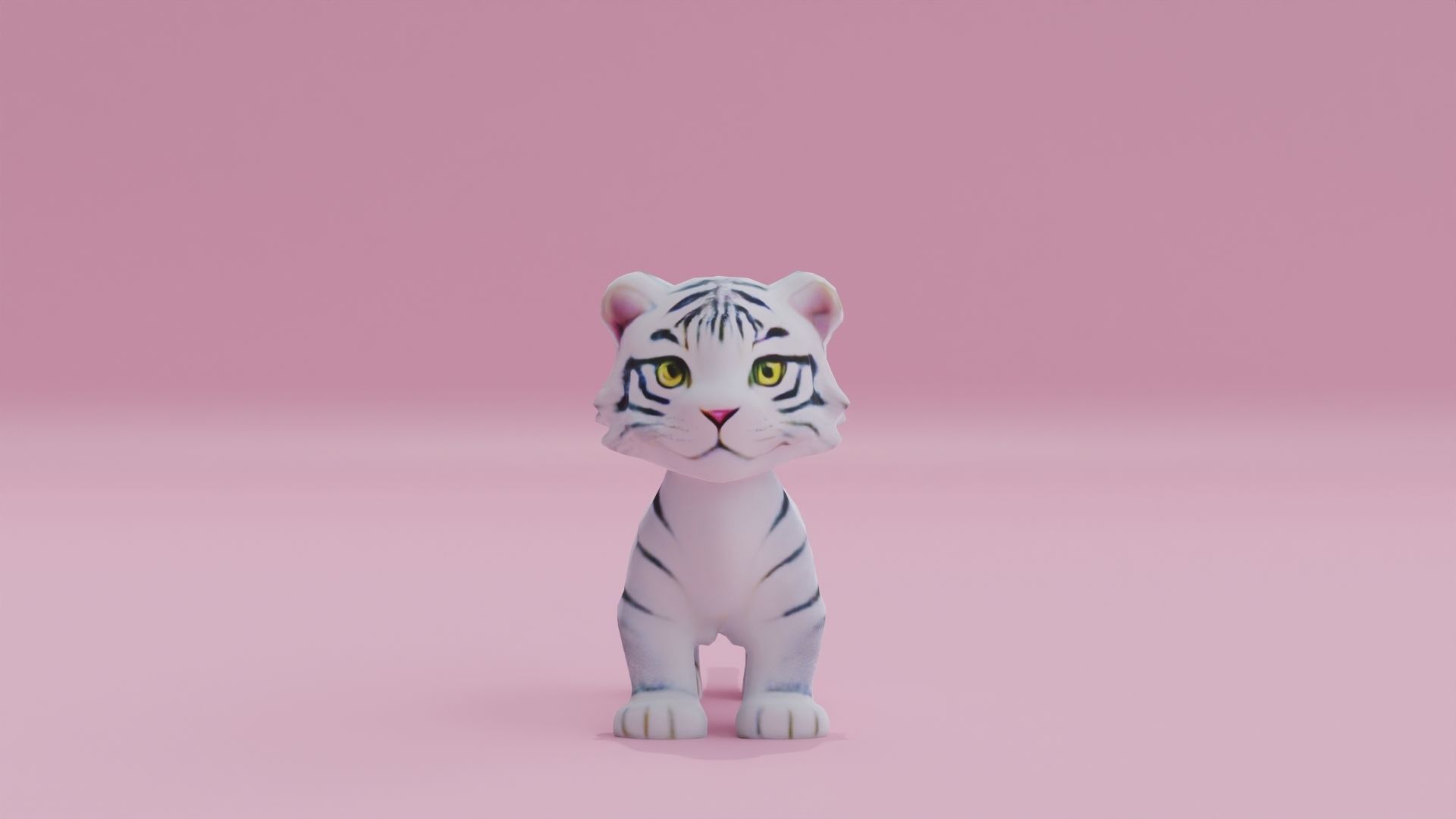 3D model White Tiger Cub Anime Chibi Style VR / AR / low-poly | CGTrader