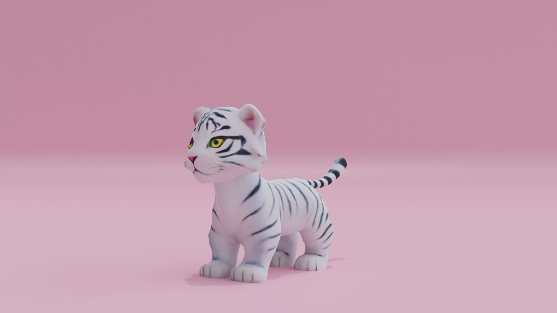3D model White Tiger Cub Anime Chibi Style VR / AR / low-poly | CGTrader