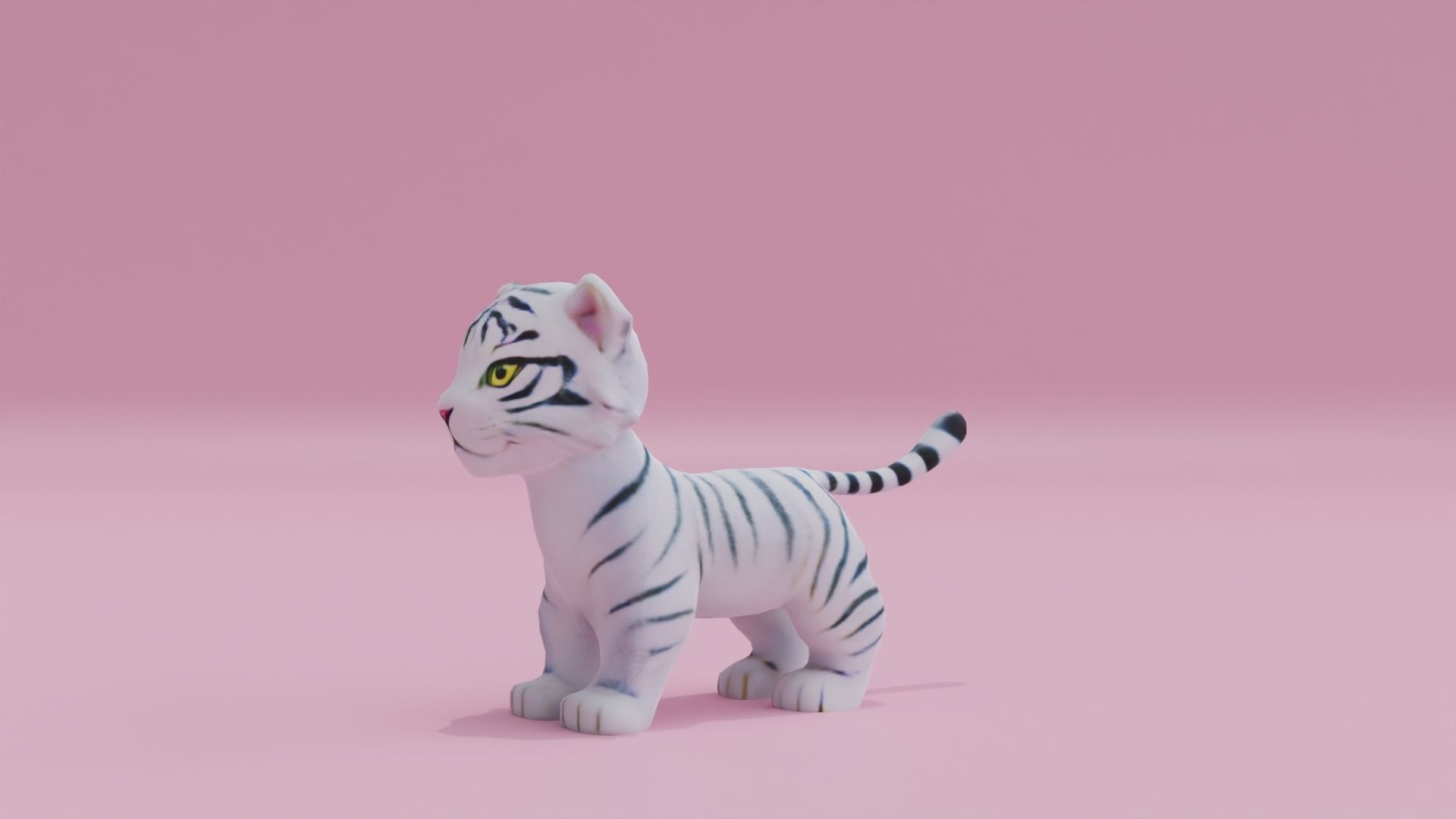 3D model White Tiger Cub Anime Chibi Style VR / AR / low-poly | CGTrader