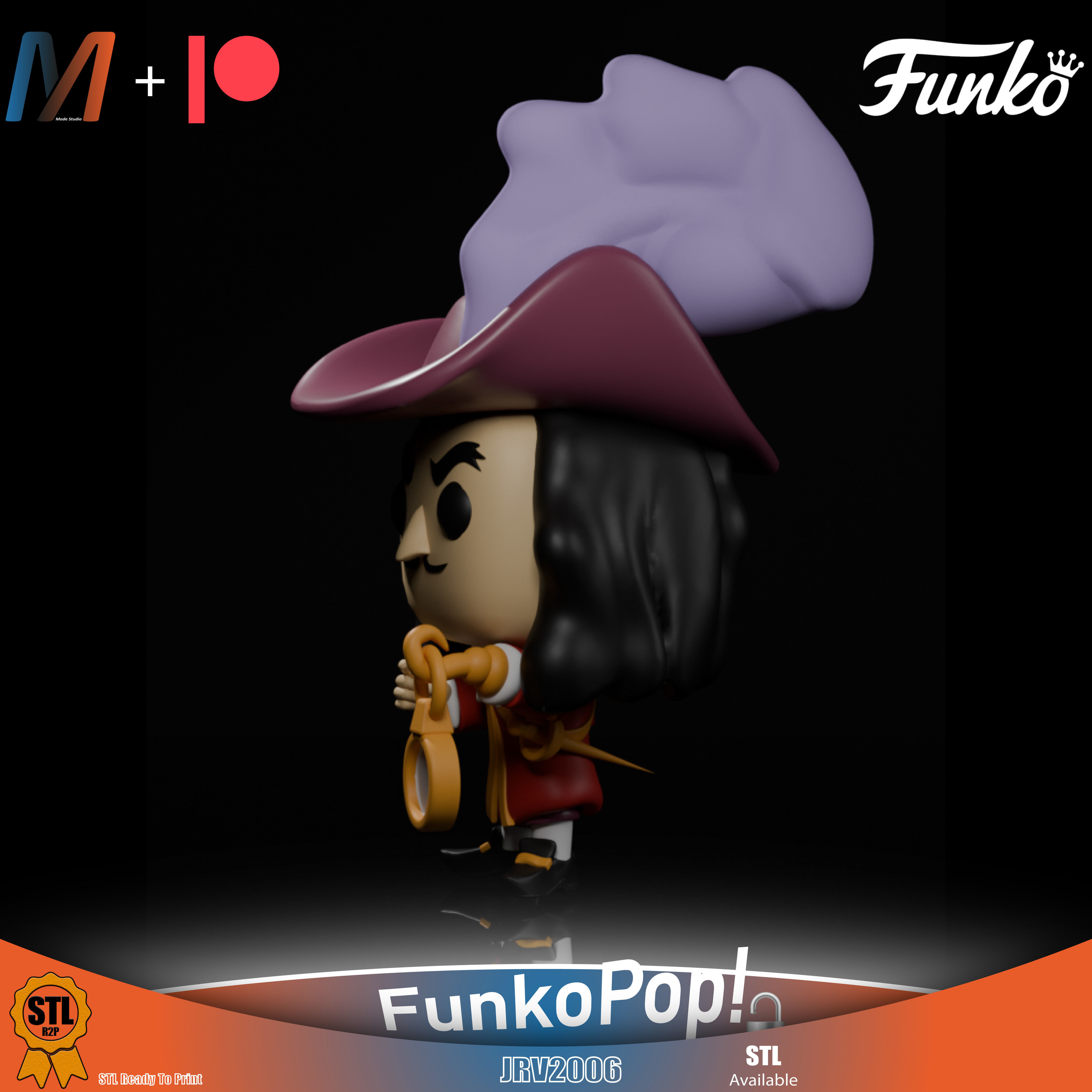 JRV2006 POP CAPTAIN HOOK 3D model 3D printable | CGTrader