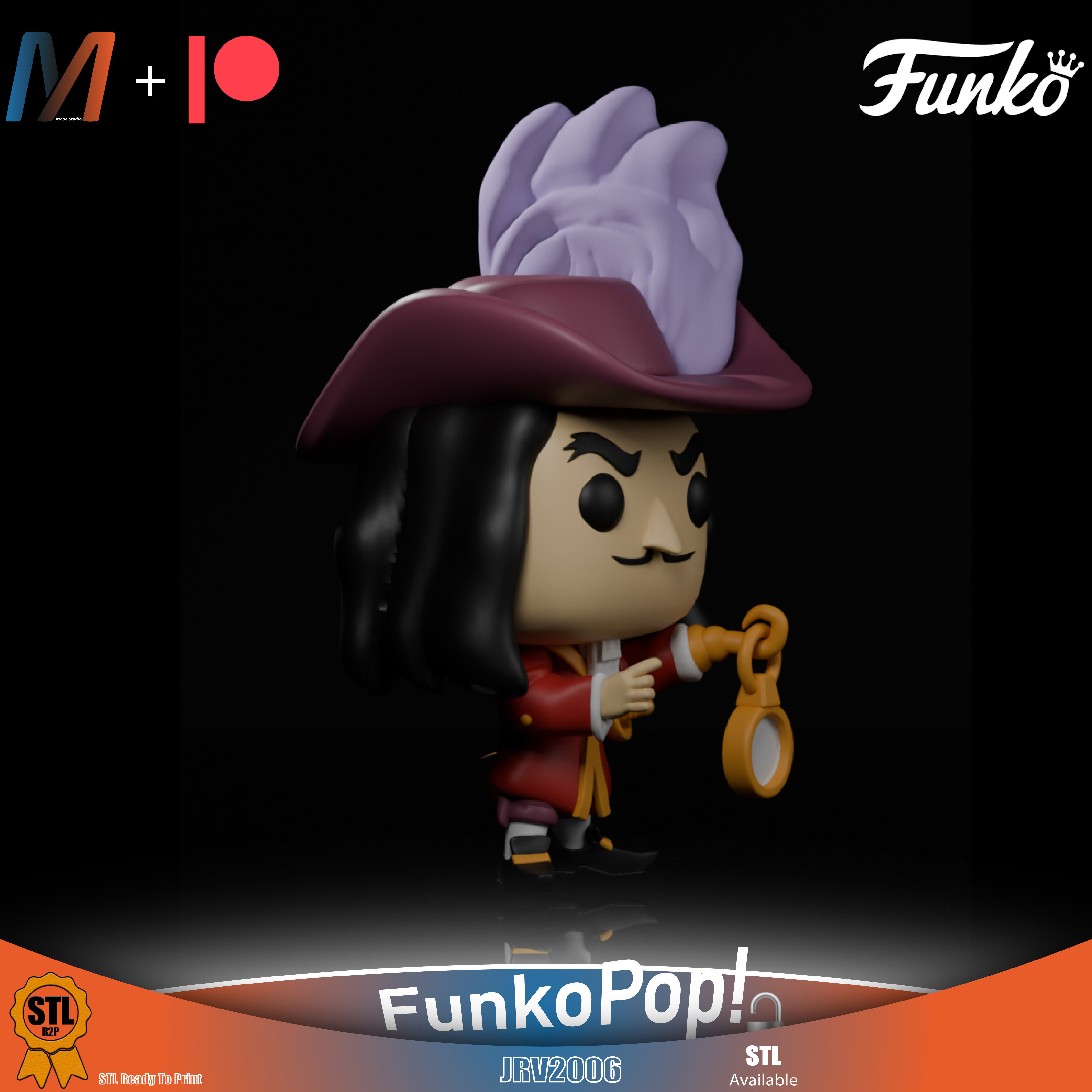 JRV2006 POP CAPTAIN HOOK 3D model 3D printable | CGTrader