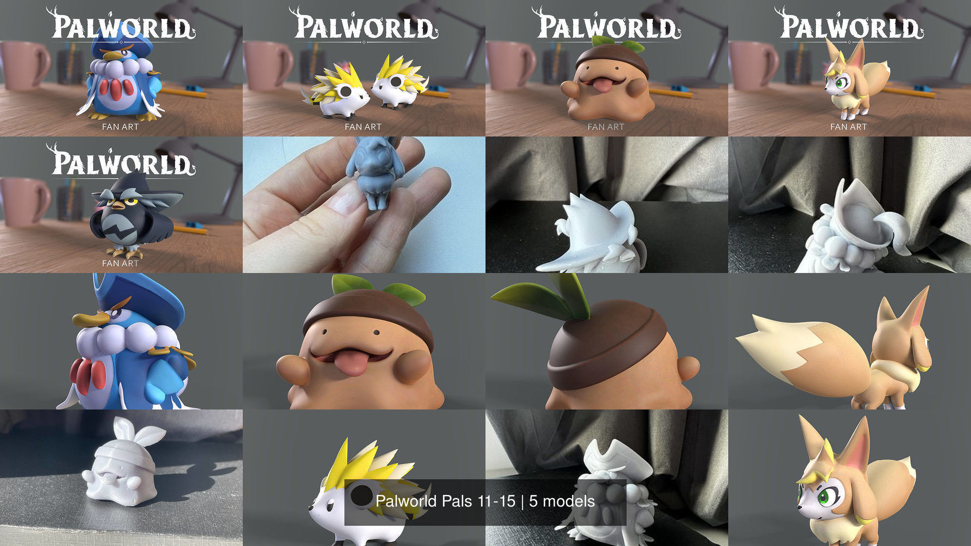 Palworld Pals 11-15 Fanart for 3d Printing 3D Model Collection 3D ...