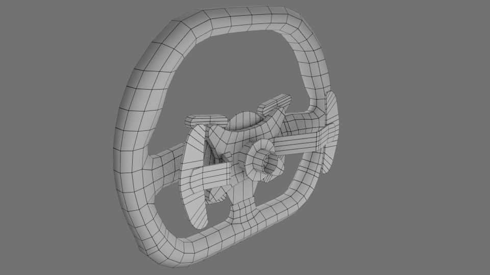 3D model GT1 Steering Wheel Low Poly No Texture VR / AR / low-poly ...
