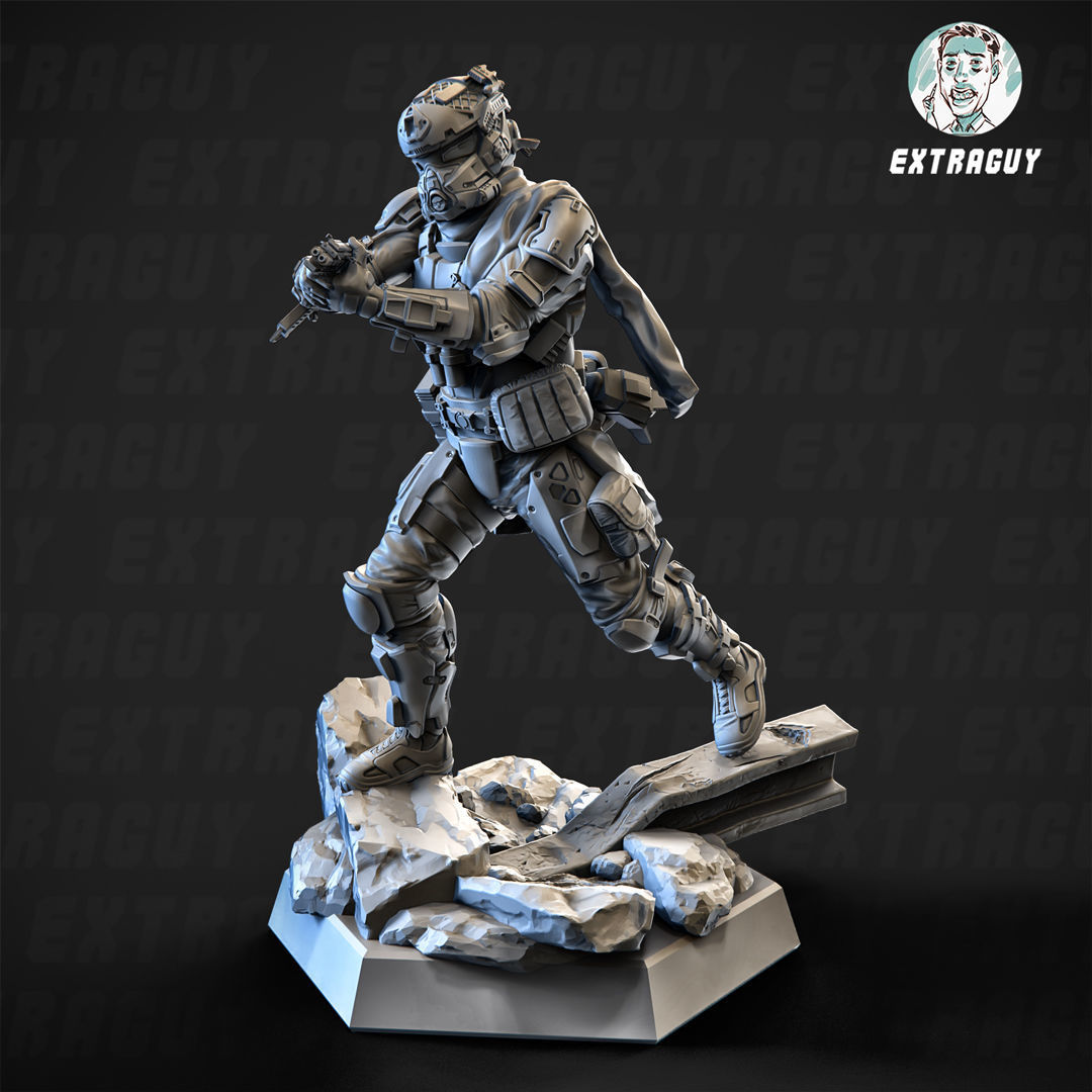 Mech Pilot Spooky 100mm and 32mm 3D model 3D printable | CGTrader