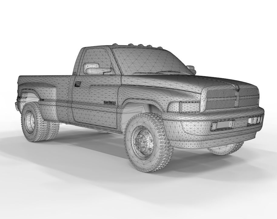 1998 Dodge Ram 3500 Dually 3D model | CGTrader