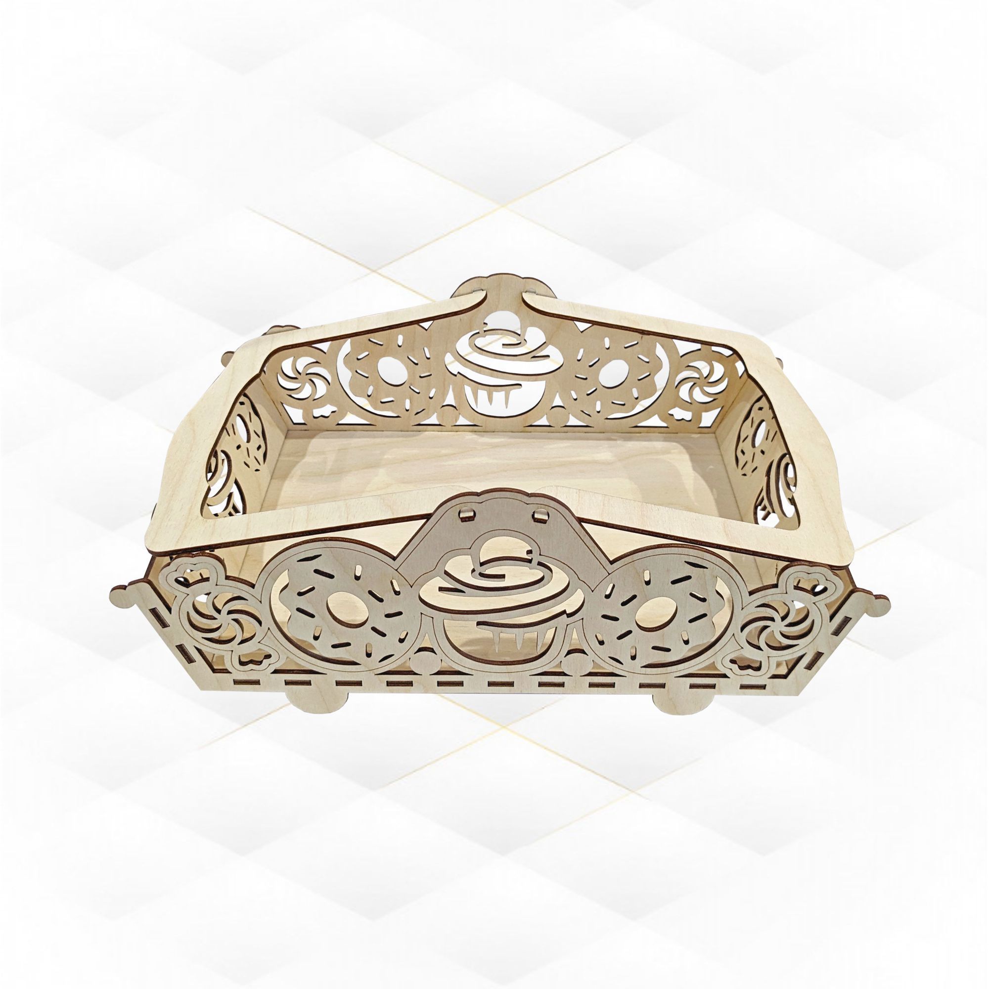 Unique Cookies Basket svg dxf design laser cut 3D model 3D printable ...