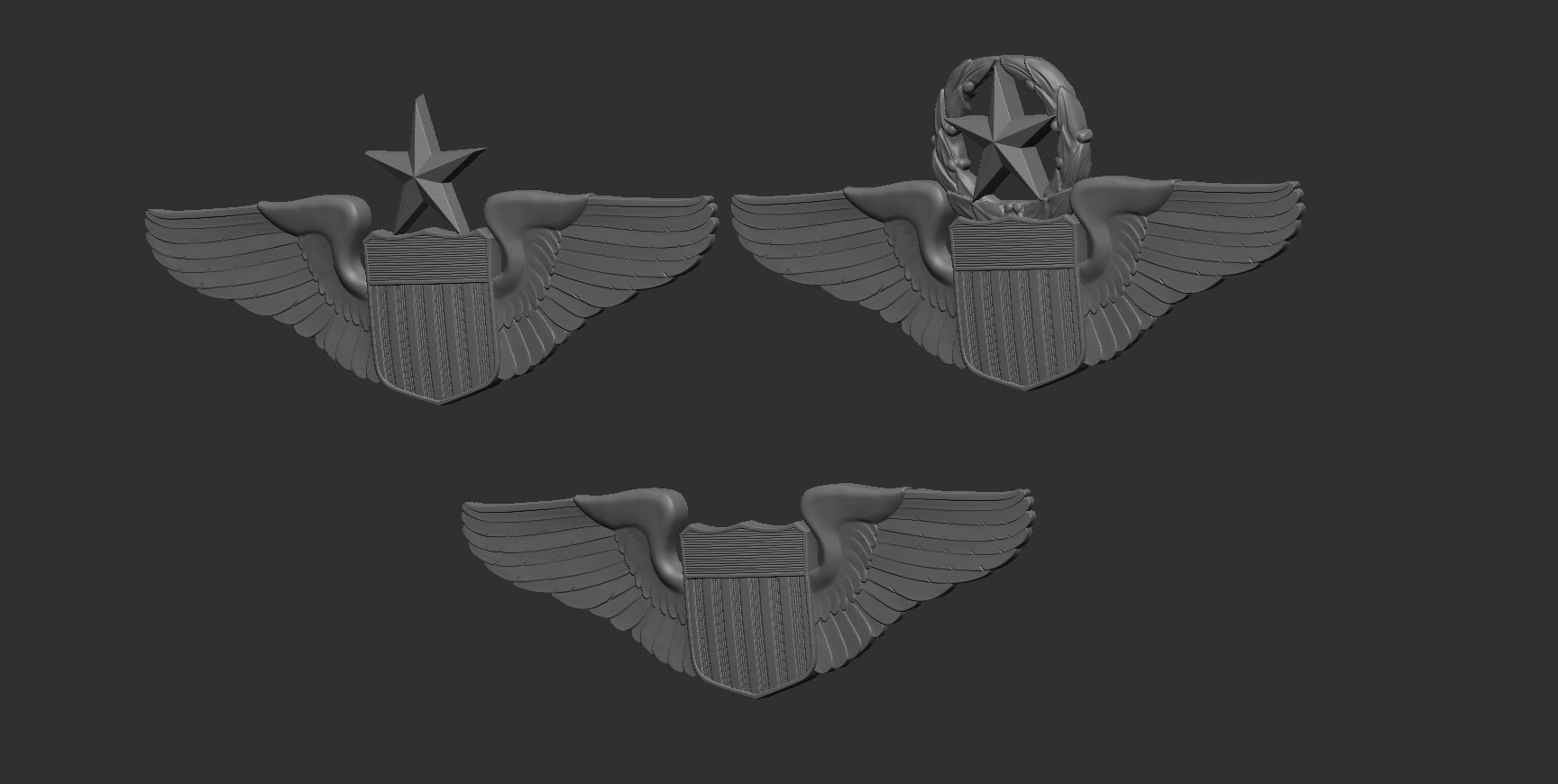 USAF Pilot Wings 3D model 3D printable | CGTrader