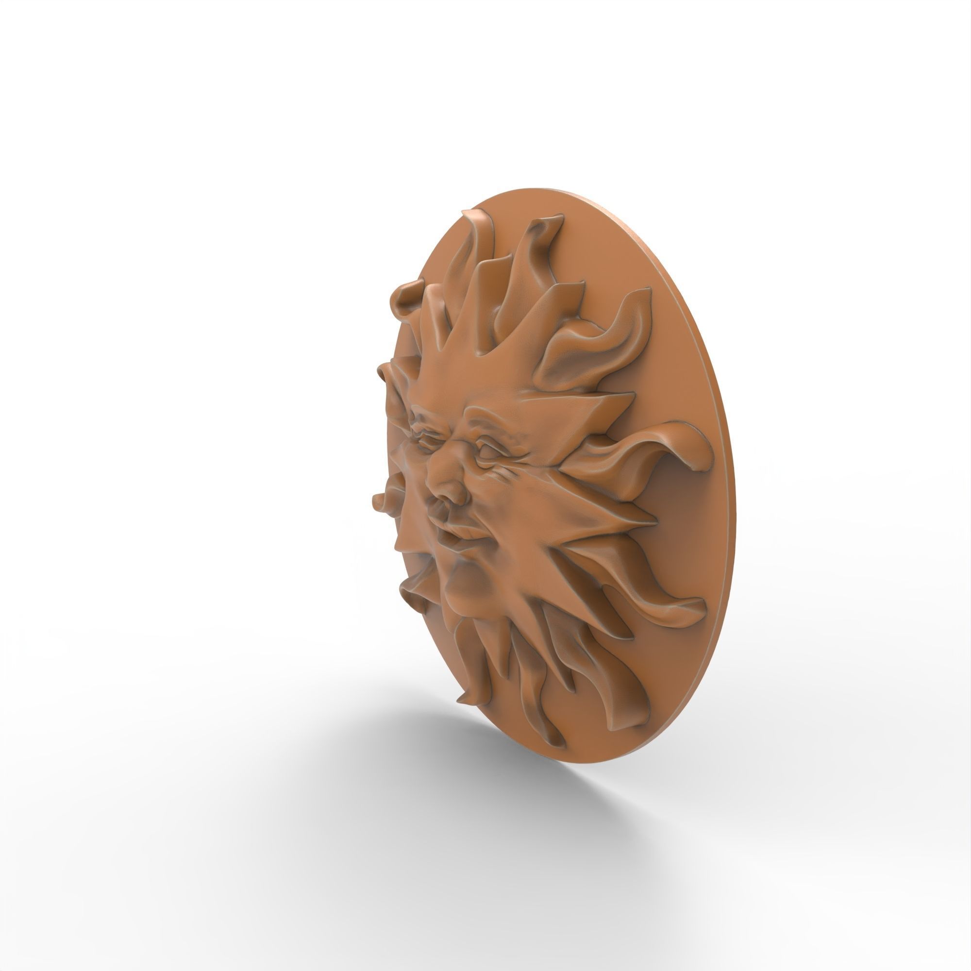 Sun Face Sculpture 3D model 3D printable | CGTrader
