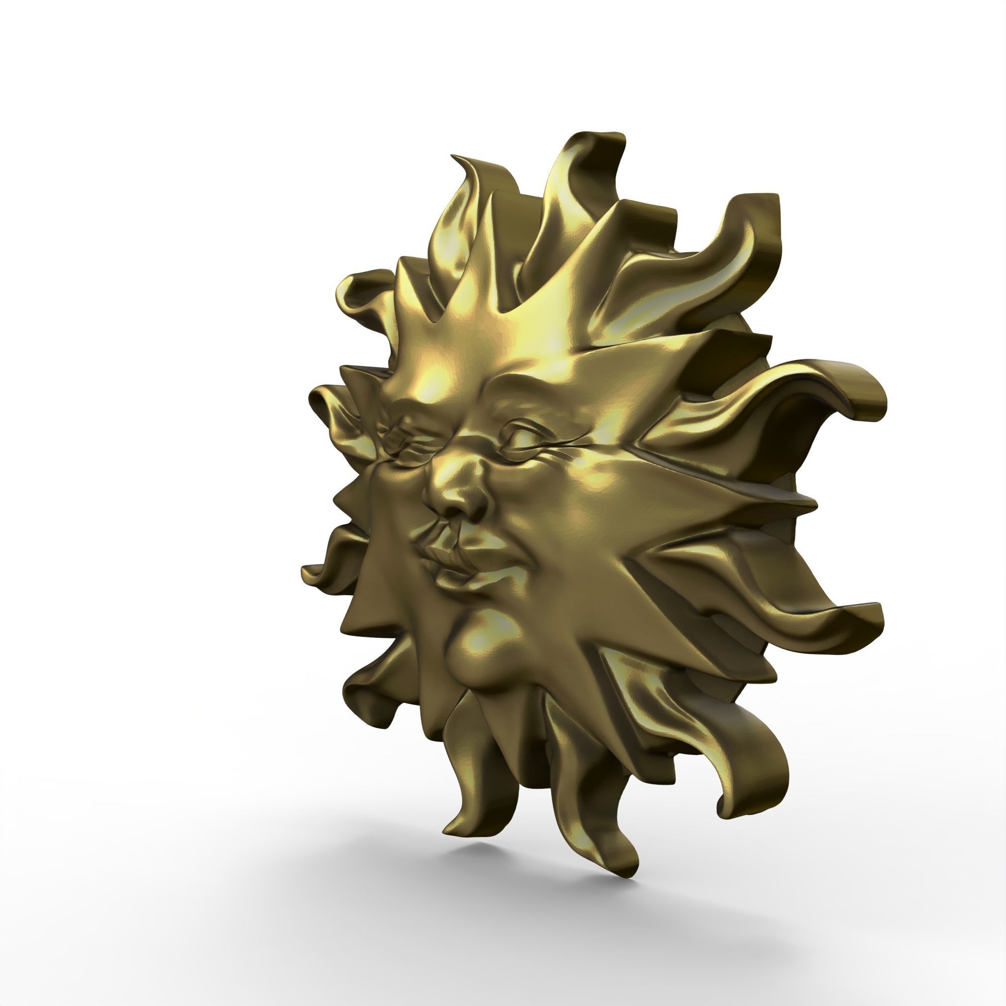 Sun Face Sculpture STL File 3D model 3D printable | CGTrader