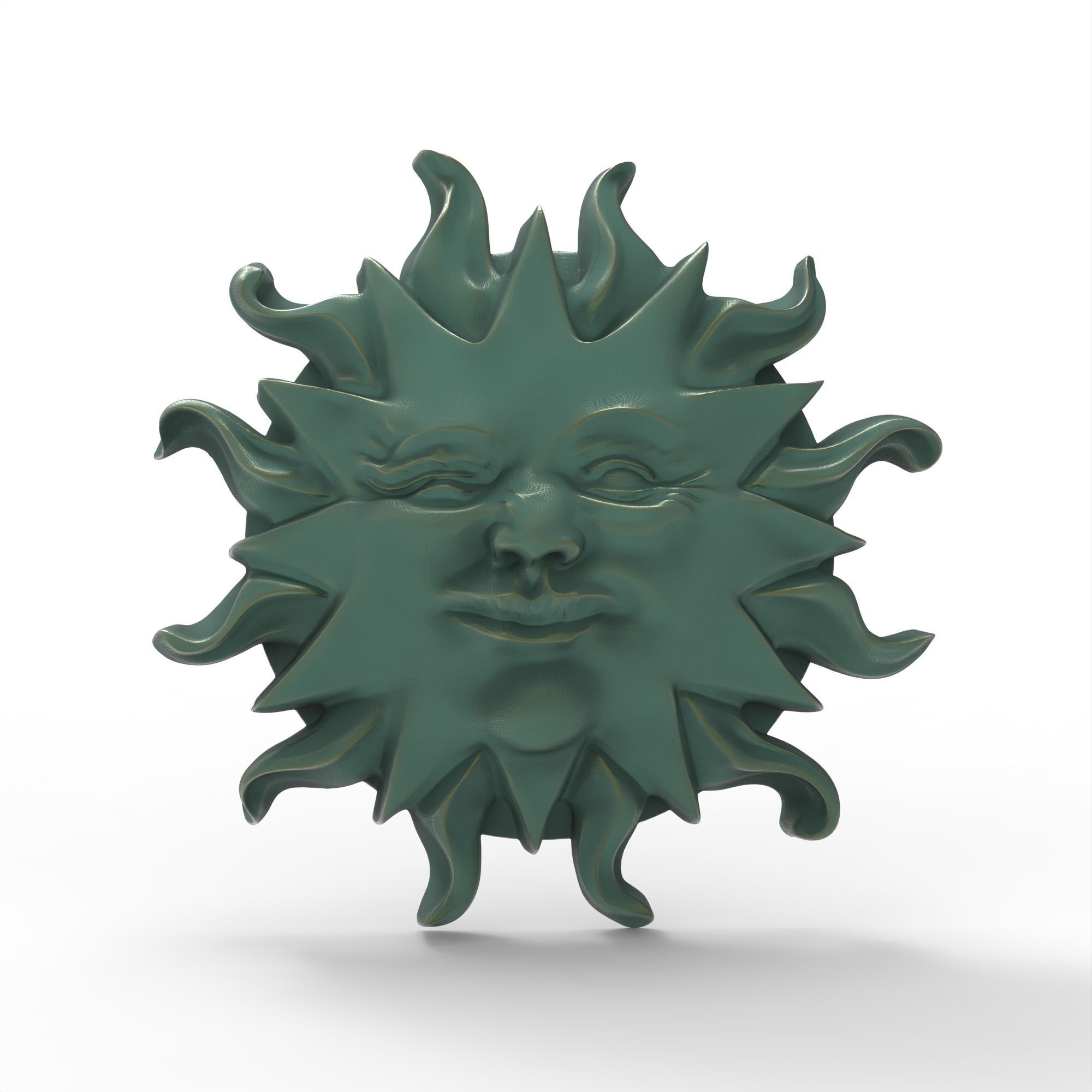 Sun Face Sculpture STL File 3D model 3D printable | CGTrader