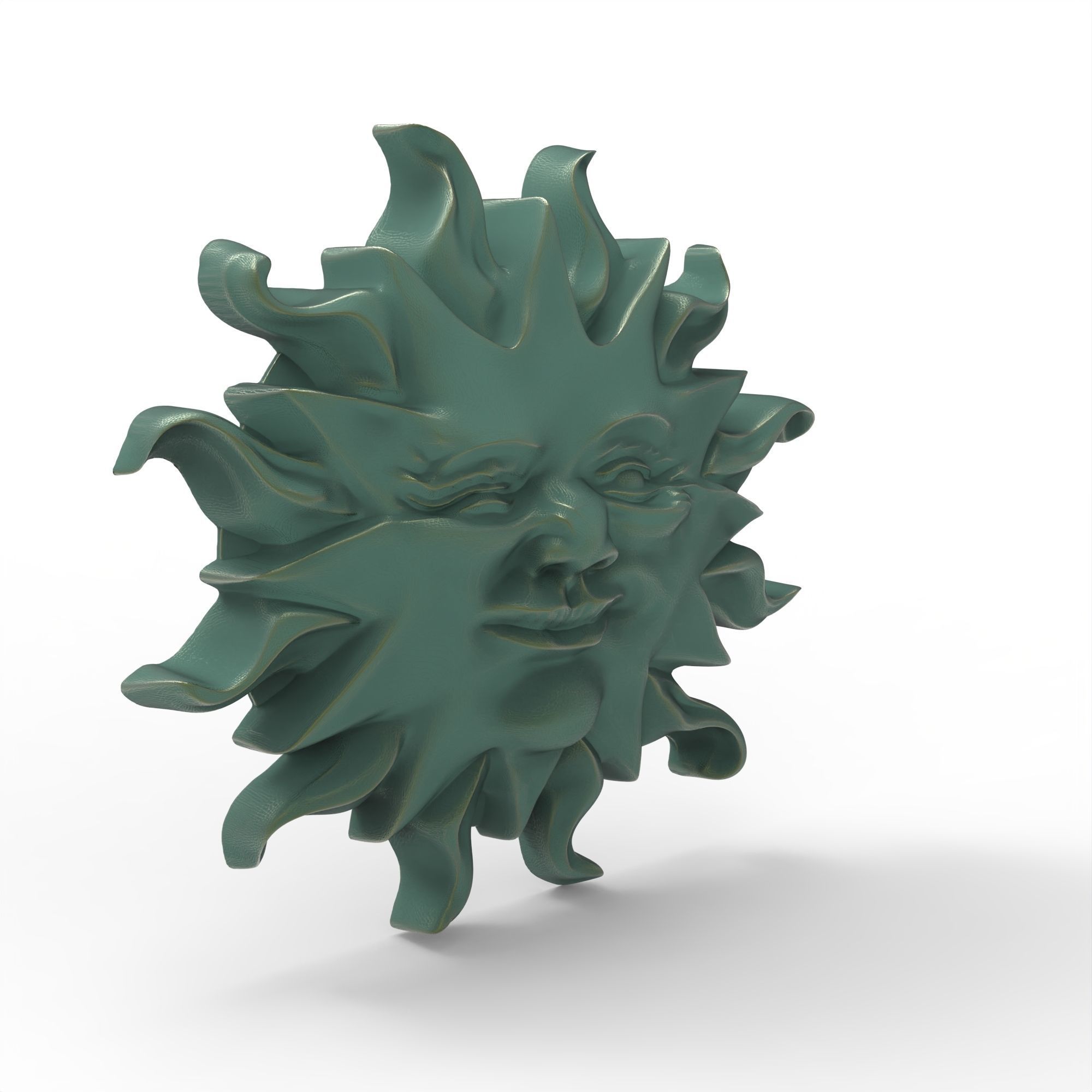 Sun Face Sculpture STL File 3D model 3D printable | CGTrader