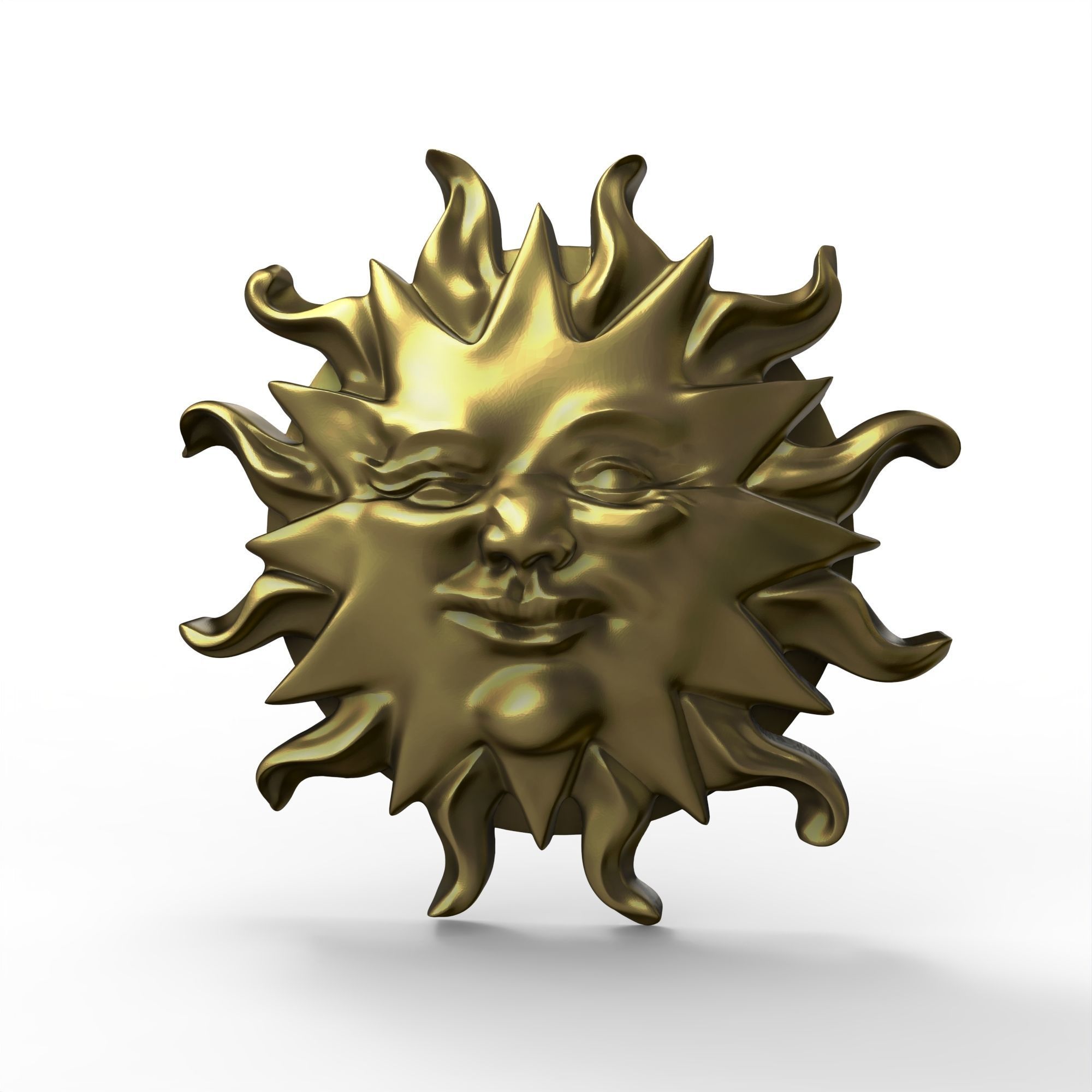 Sun Face Sculpture STL File 3D model 3D printable | CGTrader