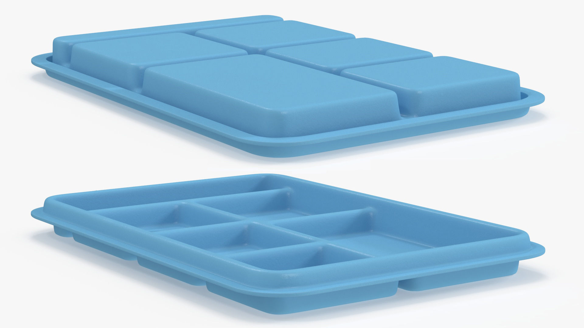 Compartment Meal Tray Blue 3D model | CGTrader