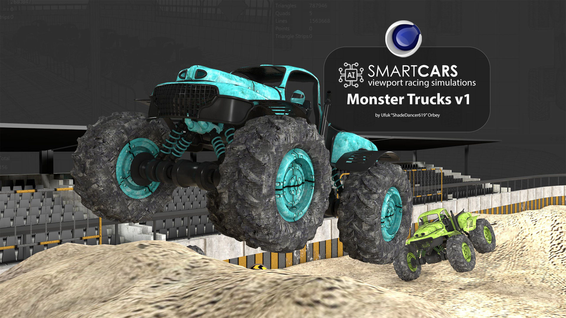 SMARTCARS AI Monster Truck Simulations v1 3D model animated rigged ...