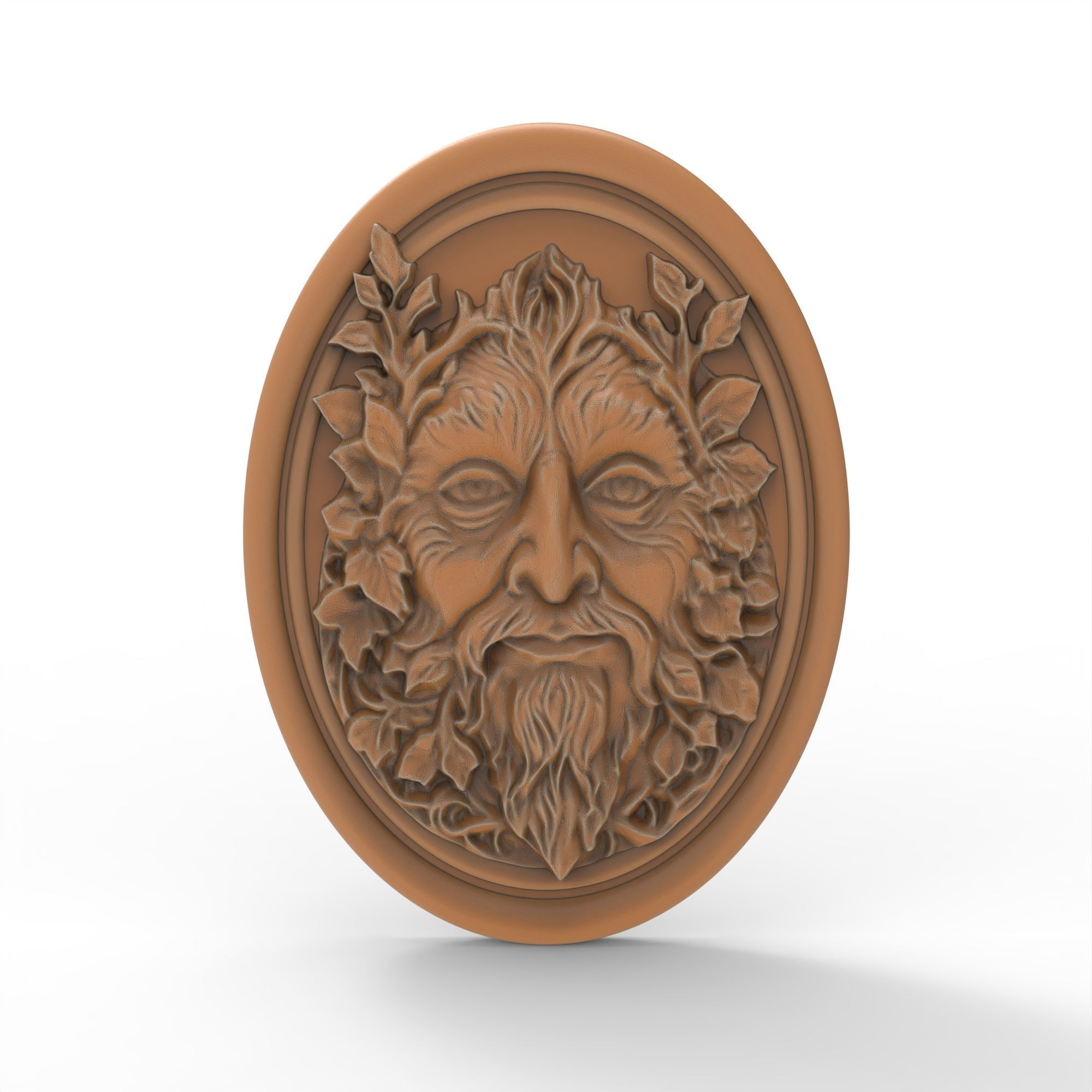 Green Man Oval Shape Sculpture 3D model 3D printable | CGTrader