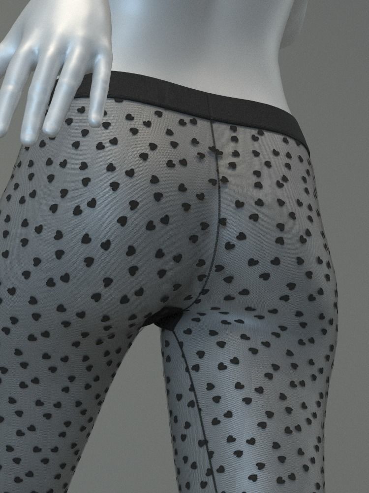 Heart Printed Pantyhose 3D model | CGTrader