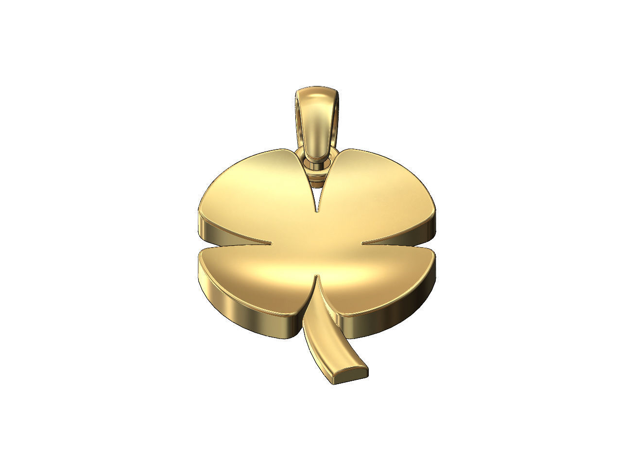 Simple clover pendant charm 3D model 3D printable | CGTrader