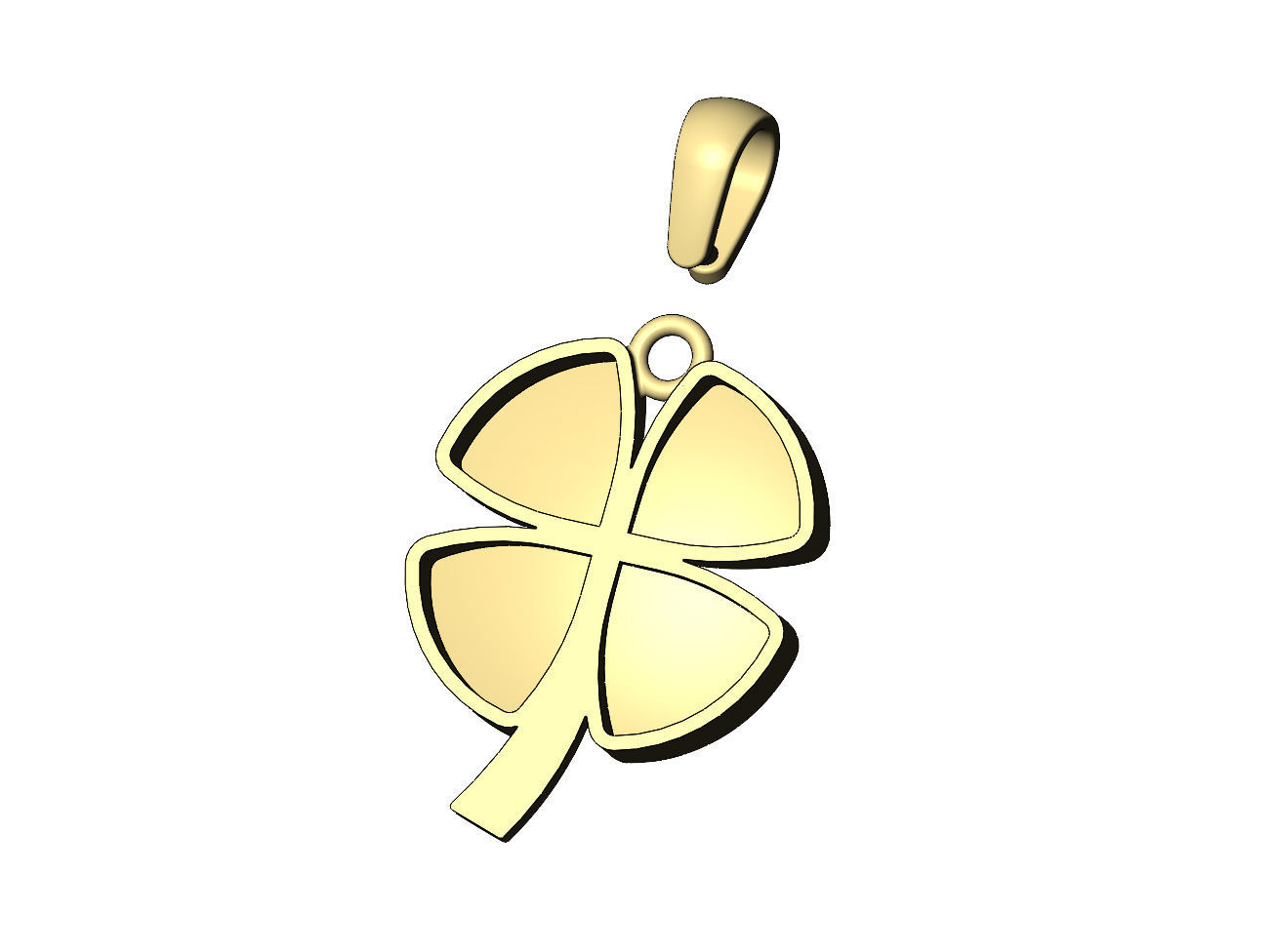 Simple clover pendant charm 3D model 3D printable | CGTrader