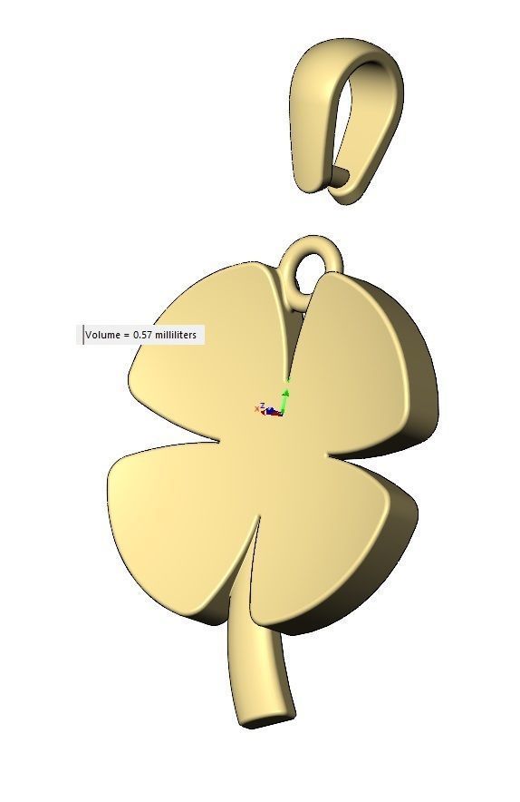 Simple clover pendant charm 3D model 3D printable | CGTrader