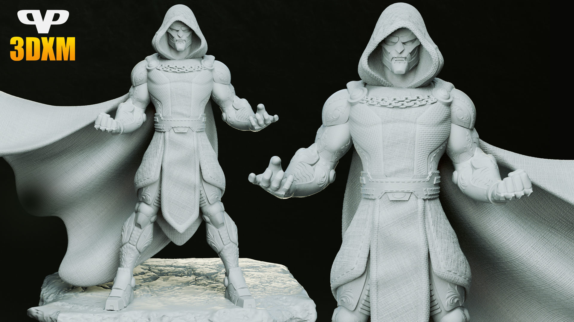 Dr Doom STL for 3D Printing 3DXM ChibiSTL 3D model 3D printable | CGTrader