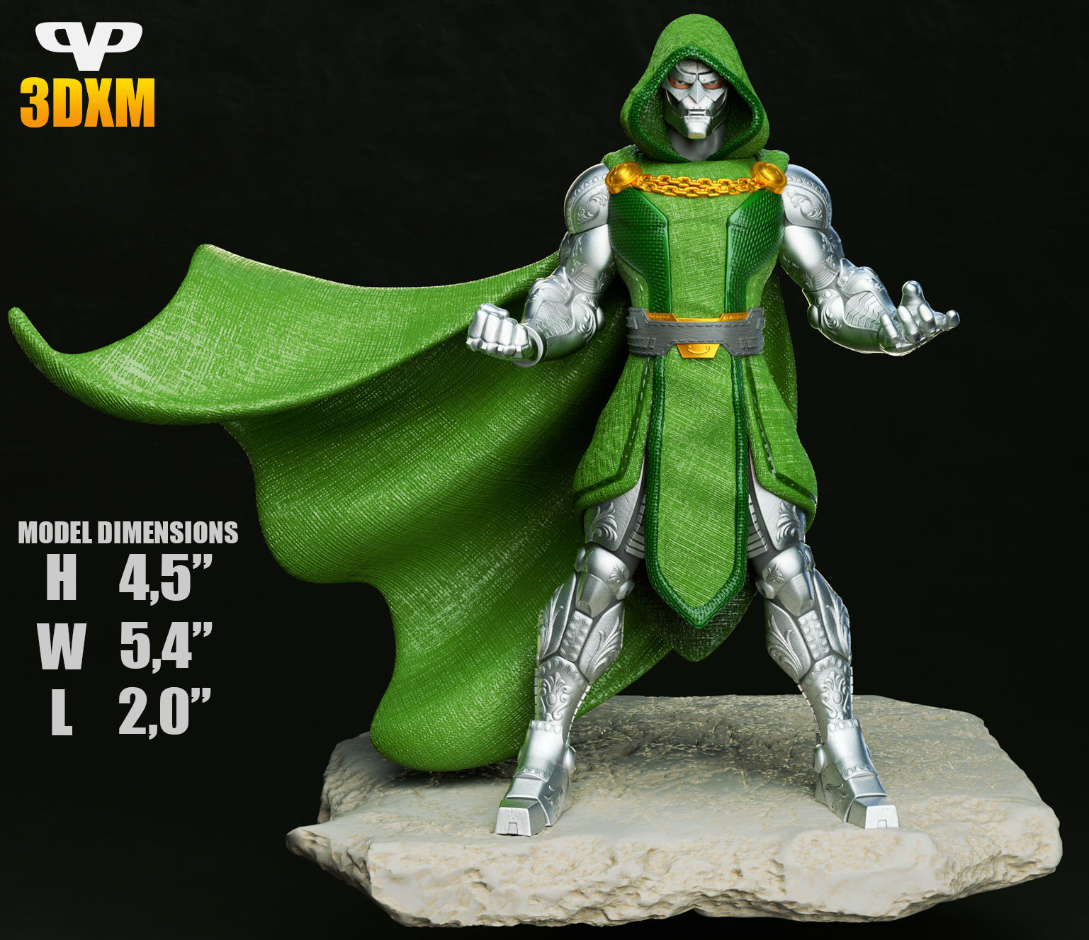 Dr Doom STL for 3D Printing 3DXM ChibiSTL 3D model 3D printable | CGTrader