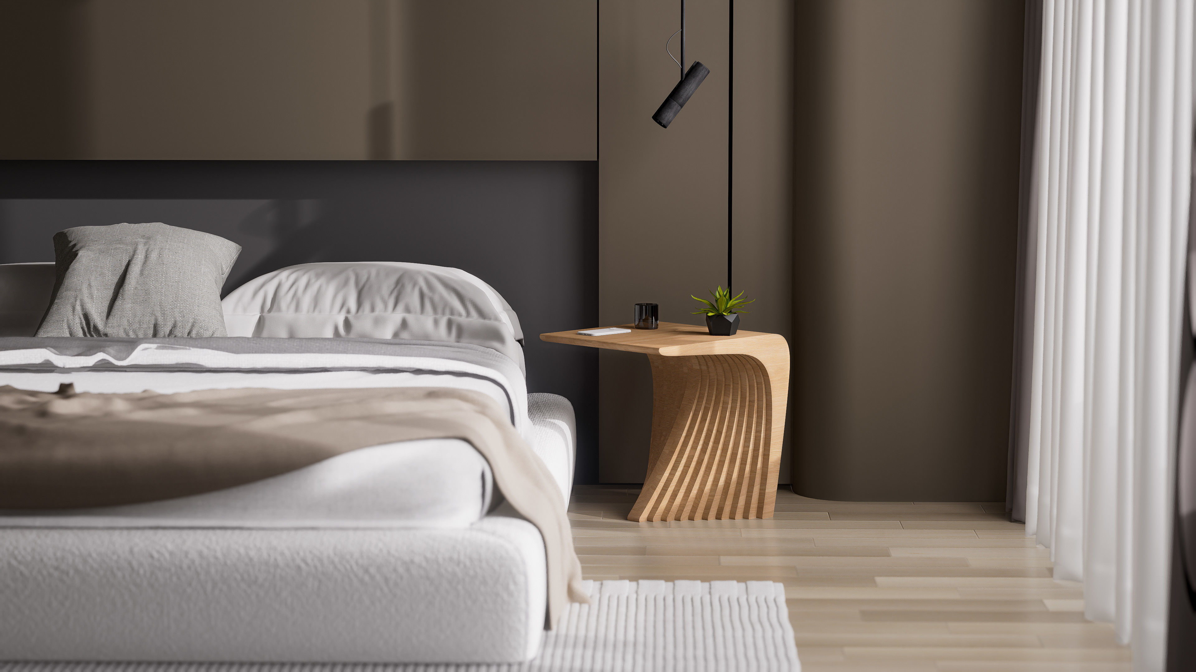 Woodbang Touchey parametric side table - bedside night oak wood free 3D ...