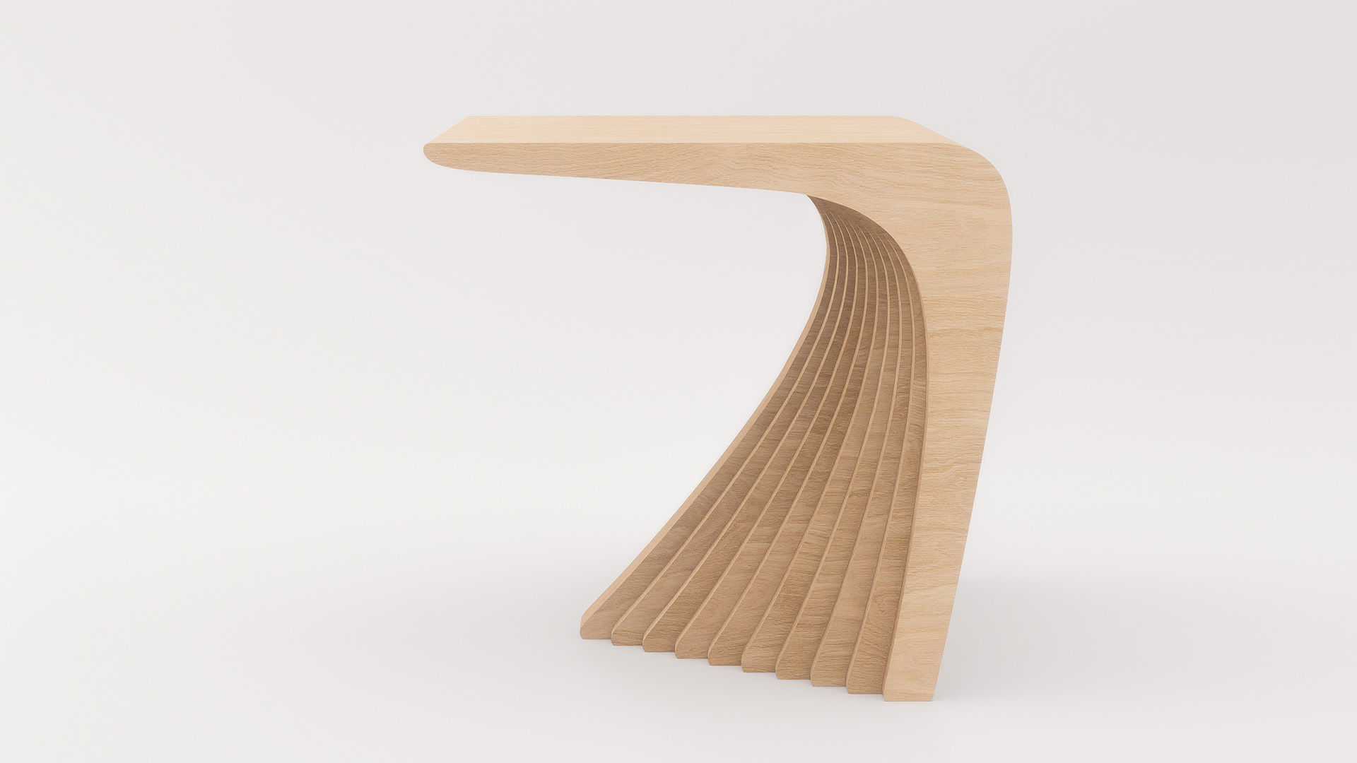 Woodbang Touchey parametric side table - bedside night oak wood free 3D model | CGTrader