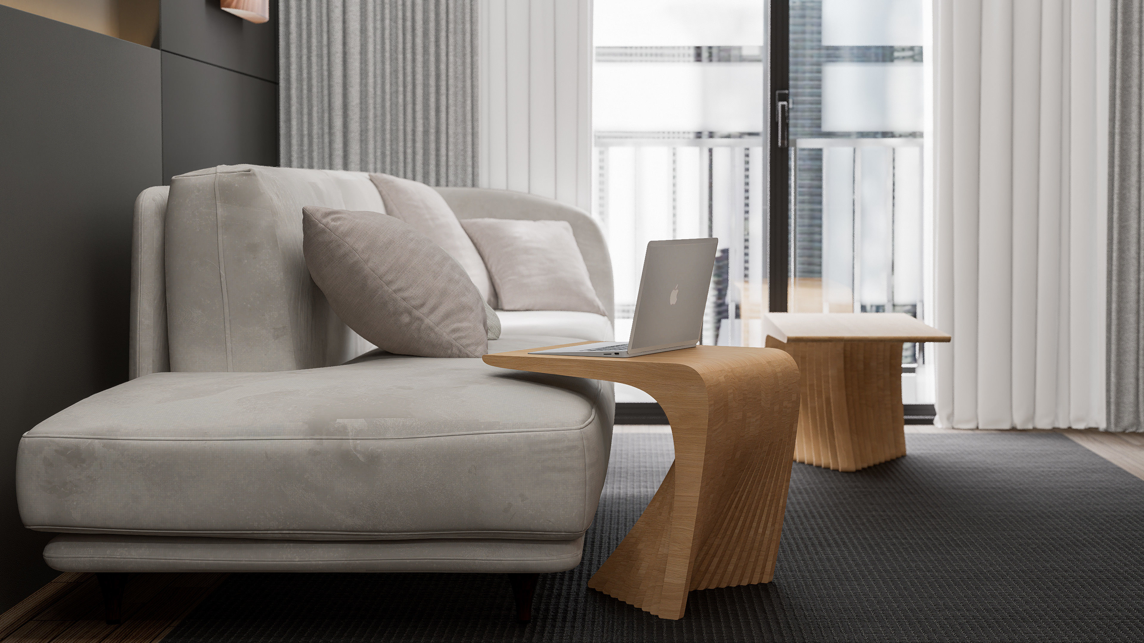 Woodbang Touchey parametric side table - bedside night oak wood free 3D ...