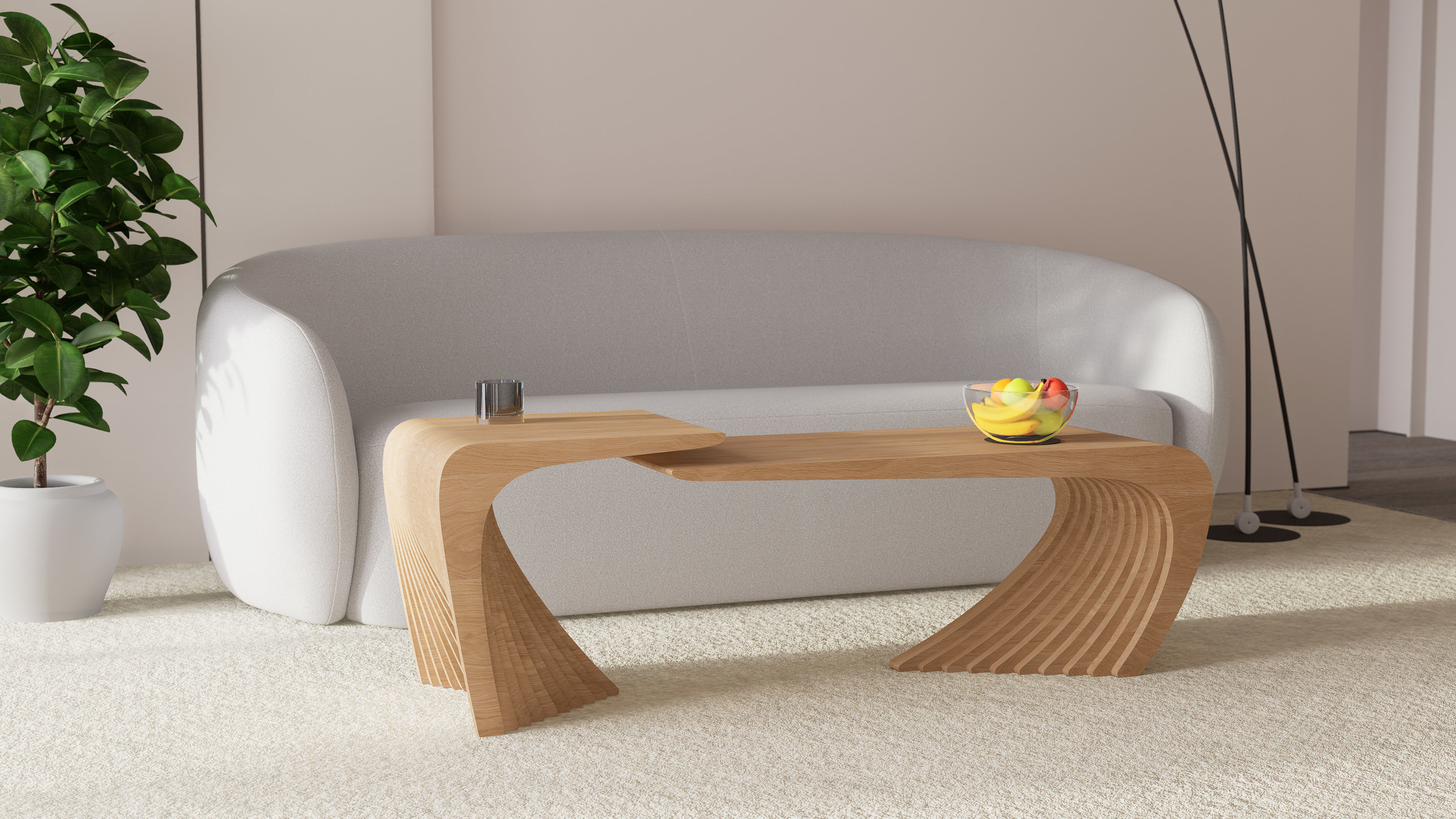 Woodbang Touchey parametric side table - bedside night oak wood free 3D ...