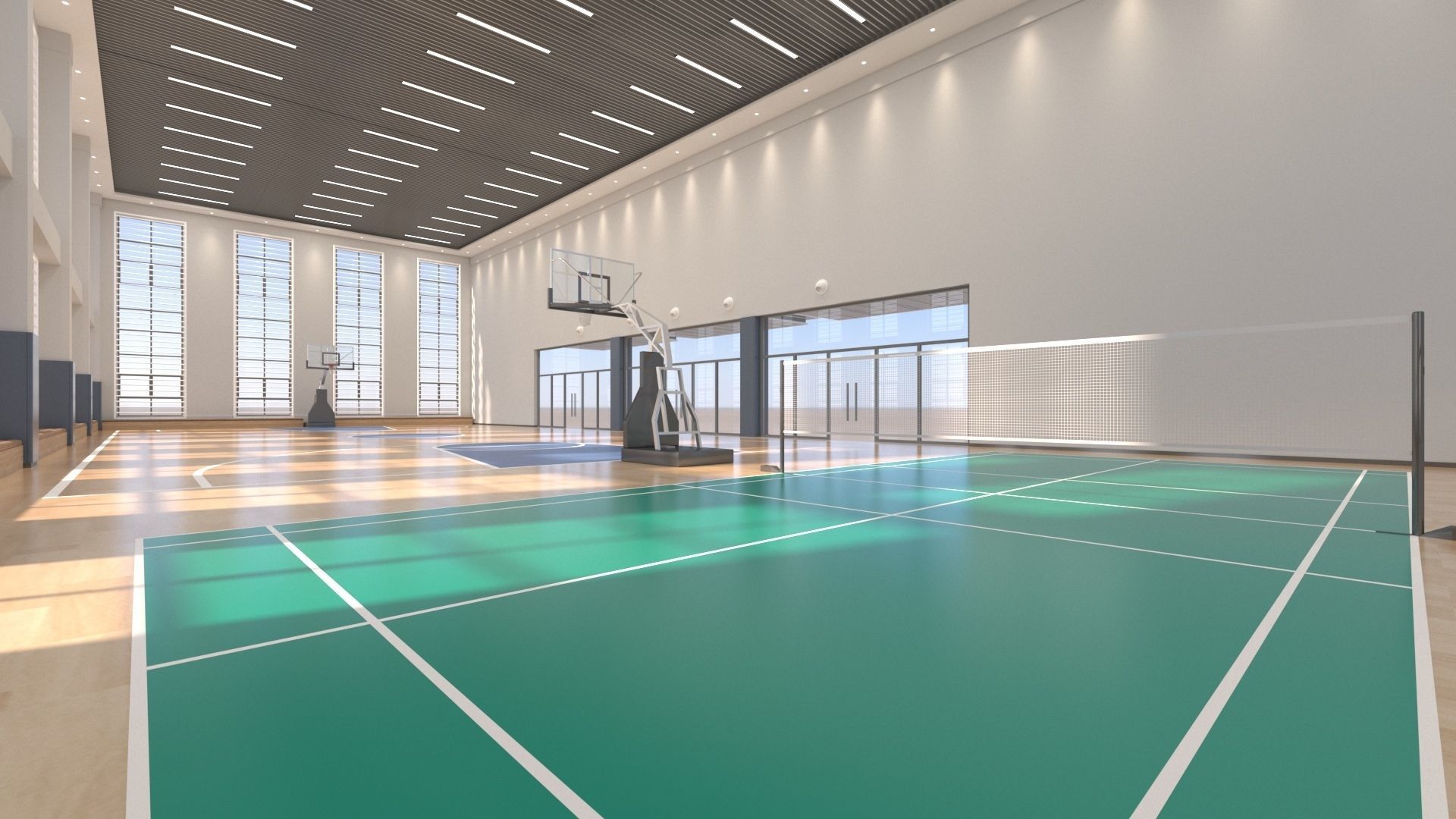 Modern basketball court model 3D model | CGTrader