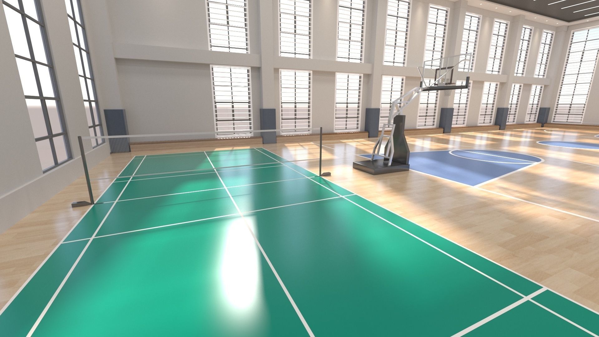 Modern basketball court model 3D model | CGTrader