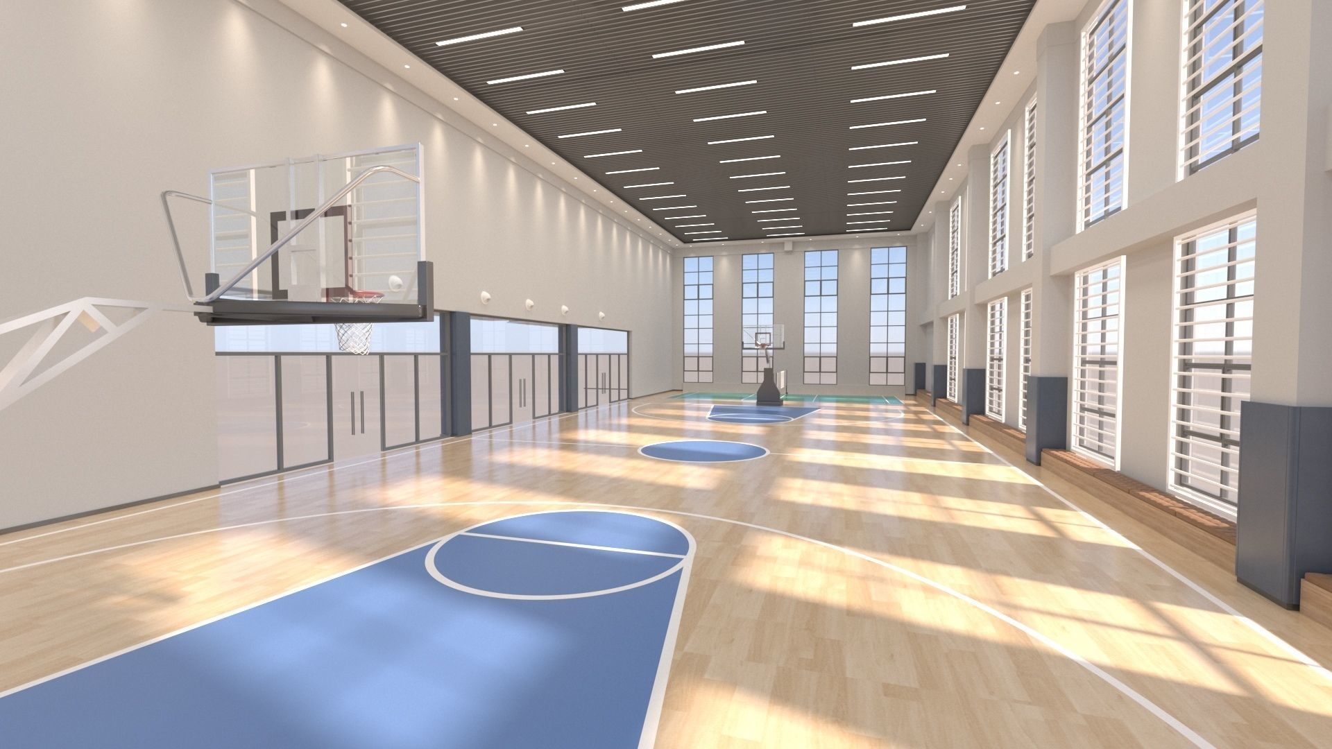 Modern basketball court model 3D model | CGTrader